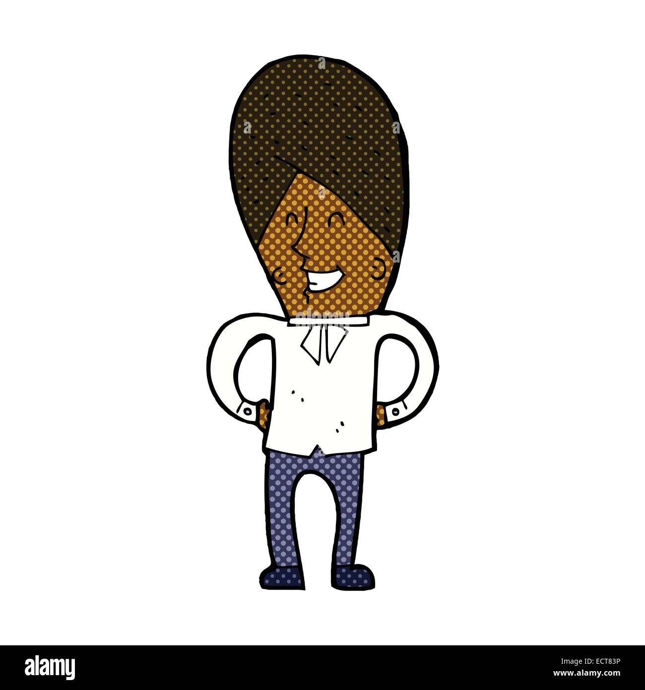 retro comic book style cartoon happy man Stock Vector Image & Art - Alamy