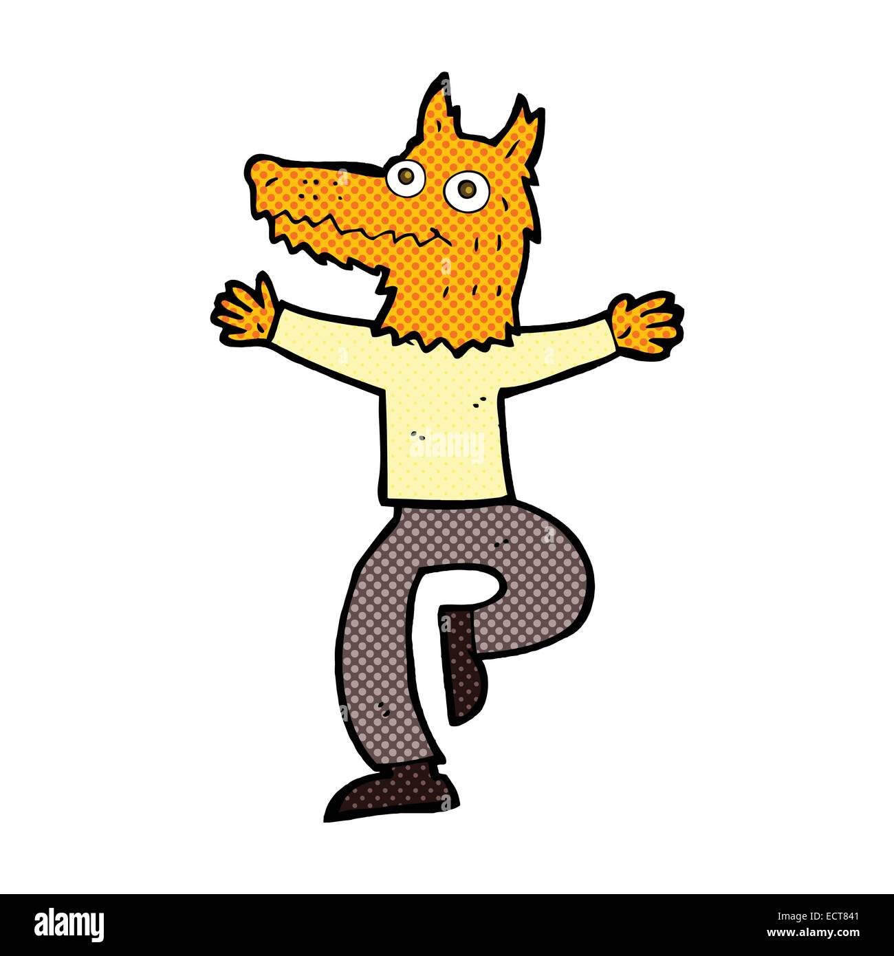 retro comic book style cartoon fox man Stock Vector Image & Art - Alamy