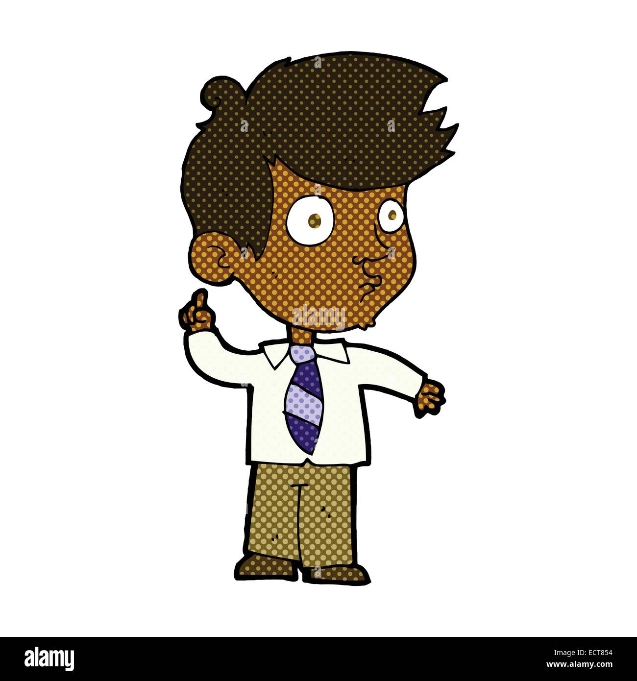 retro comic book style cartoon boy asking question Stock Vector Image ...
