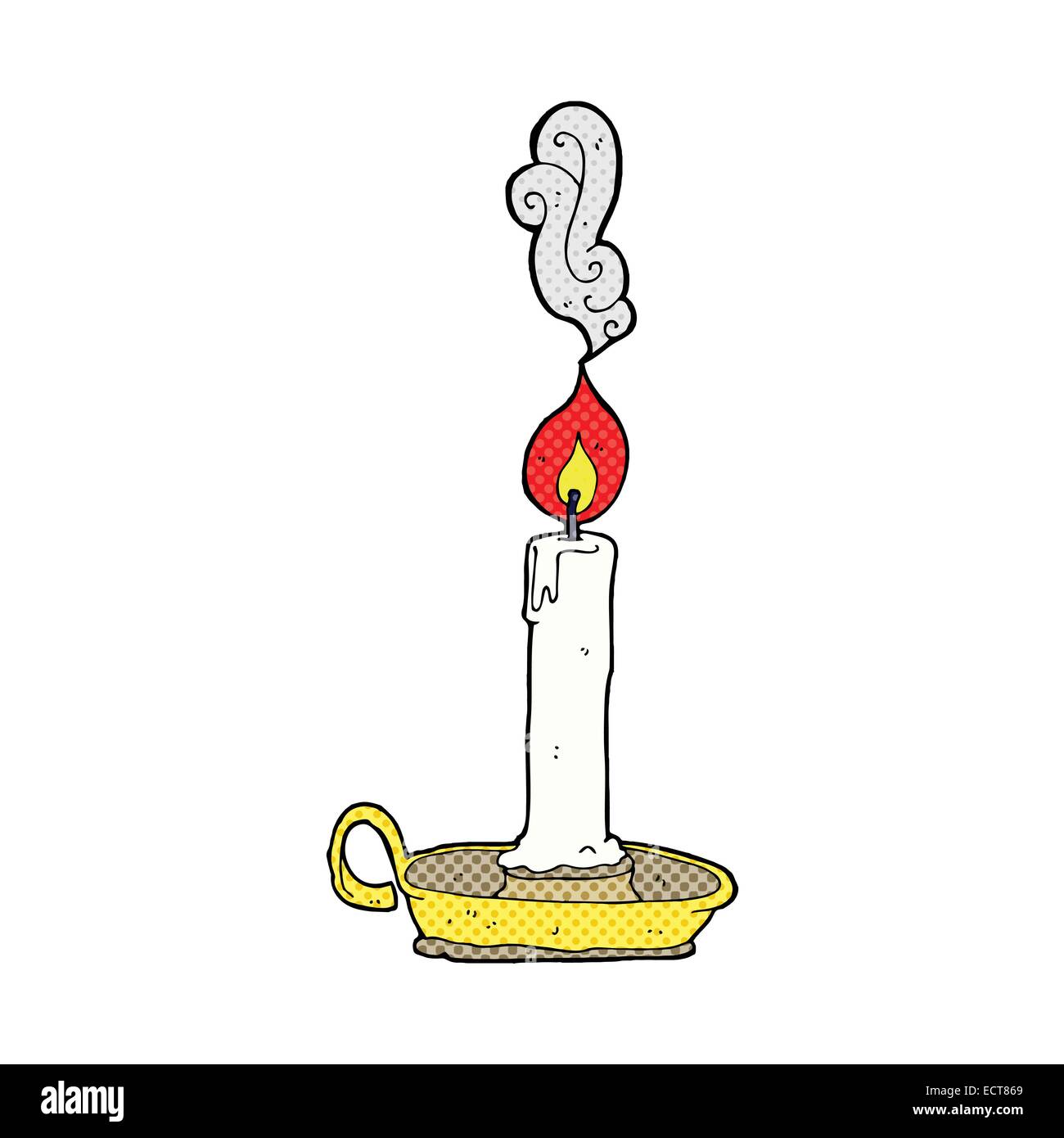 retro comic book style cartoon burning candle Stock Vector Image & Art ...