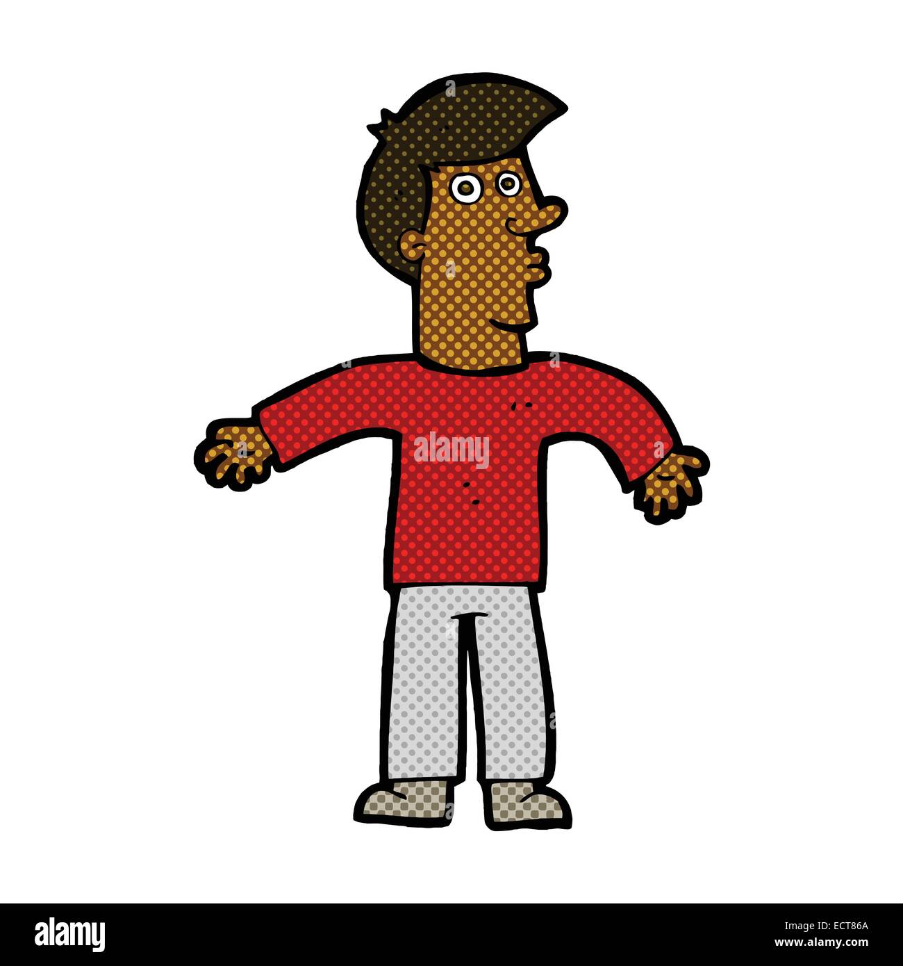 retro comic book style cartoon man shrugging shoulders Stock Vector ...