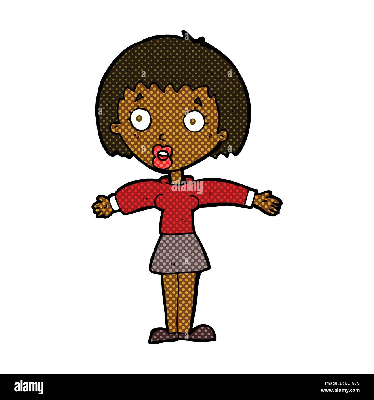 retro comic book style cartoon shocked woman Stock Vector Image & Art ...