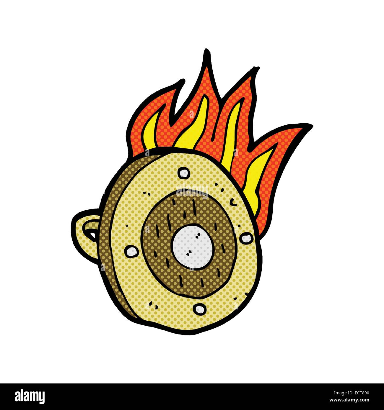 retro comic book style cartoon burnng shield Stock Vector Image & Art ...