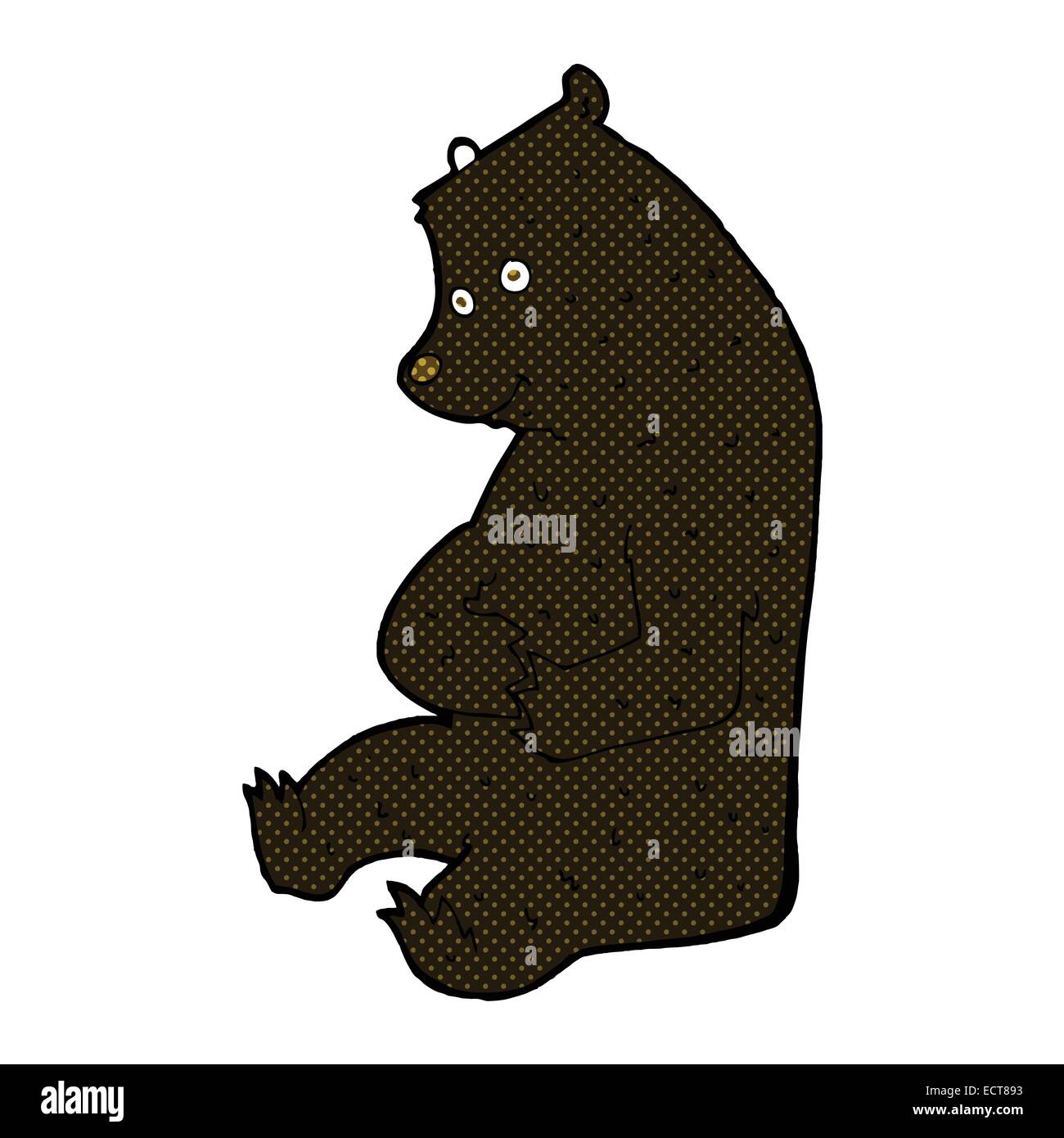 retro comic book style cartoon happy black bear Stock Vector Image ...