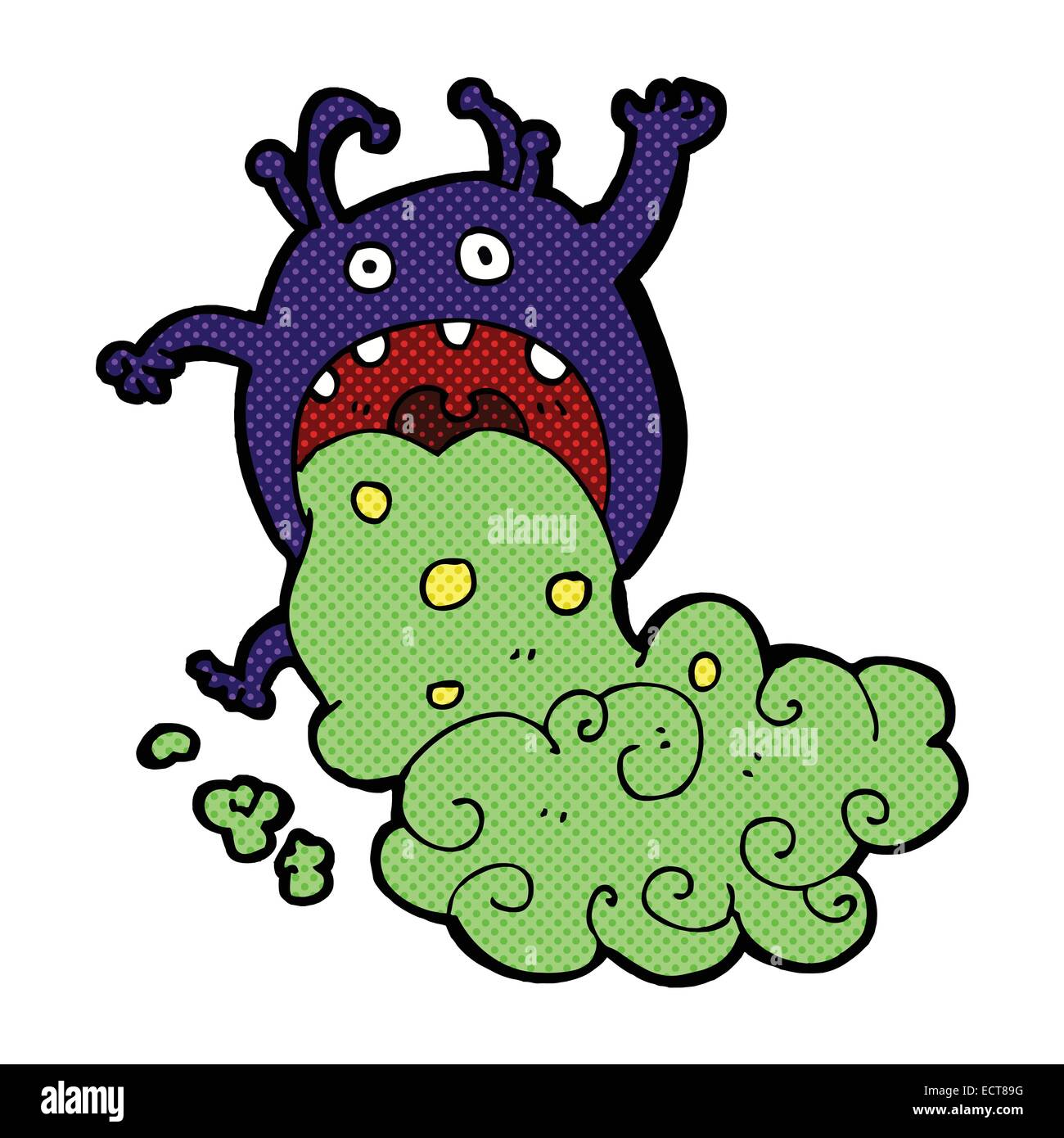 retro comic book style cartoon gross monster being sick Stock Vector ...