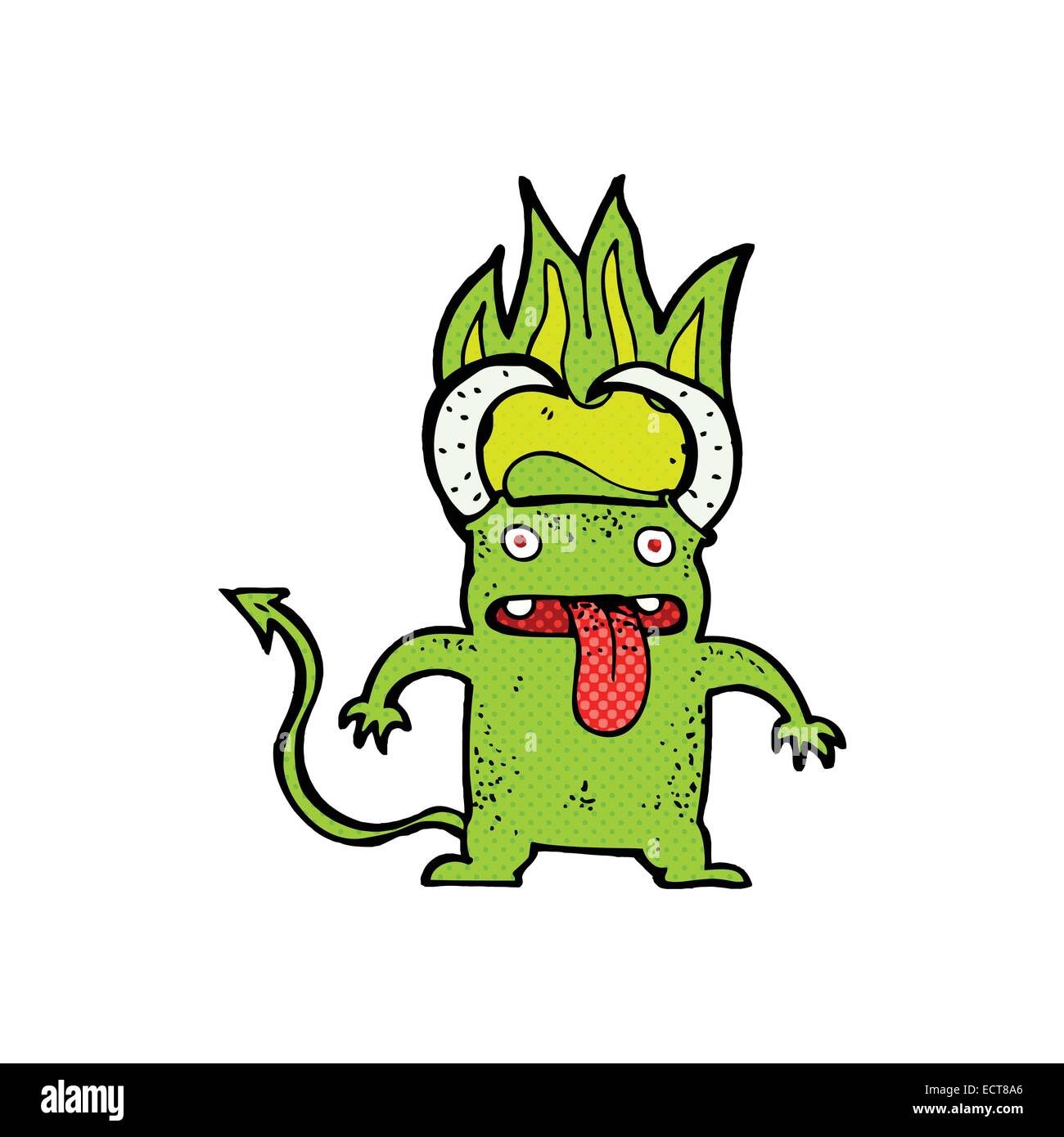 retro comic book style cartoon little devil Stock Vector Image & Art ...