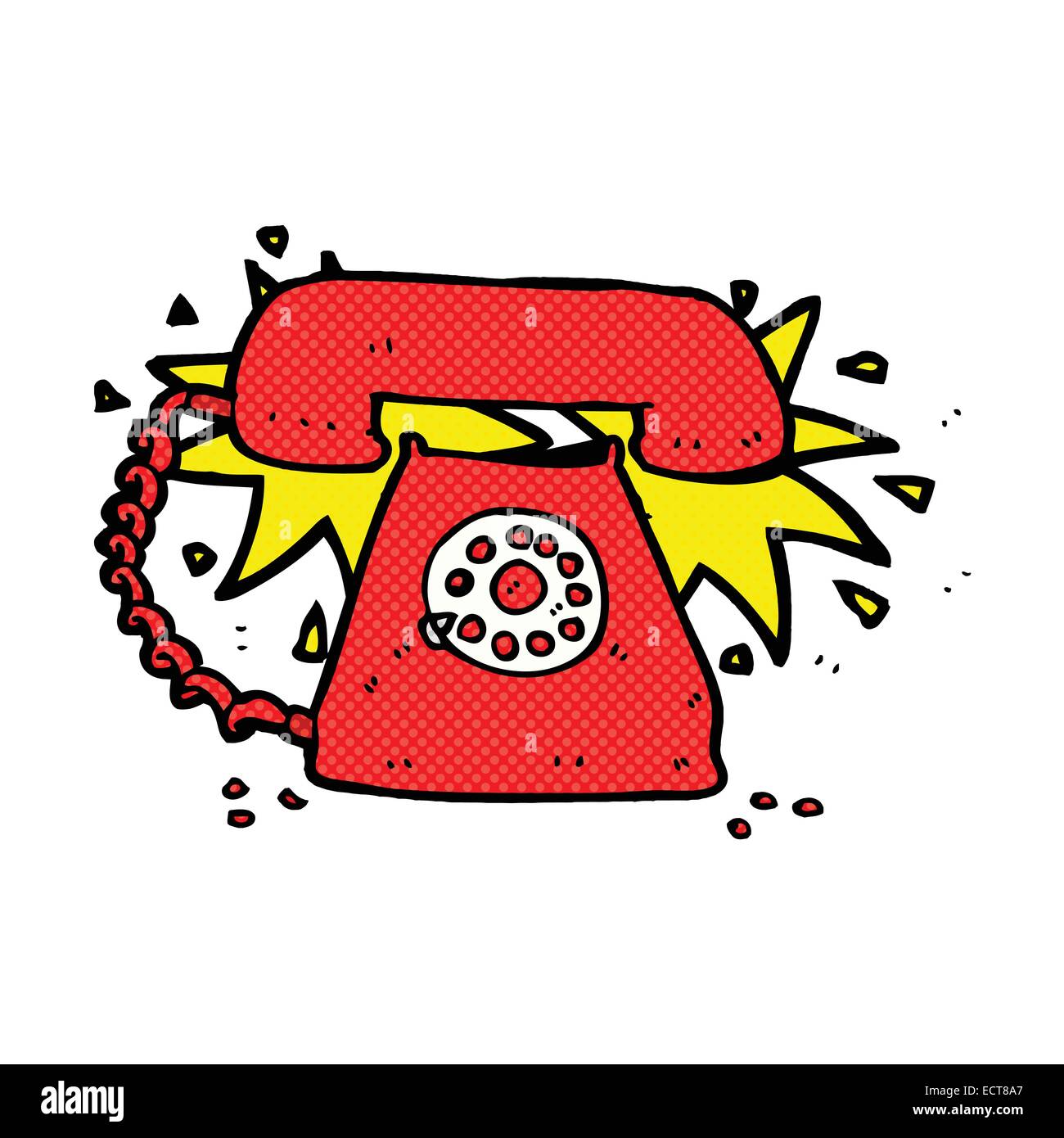 retro comic book style cartoon ringing telephone Stock Vector Image ...