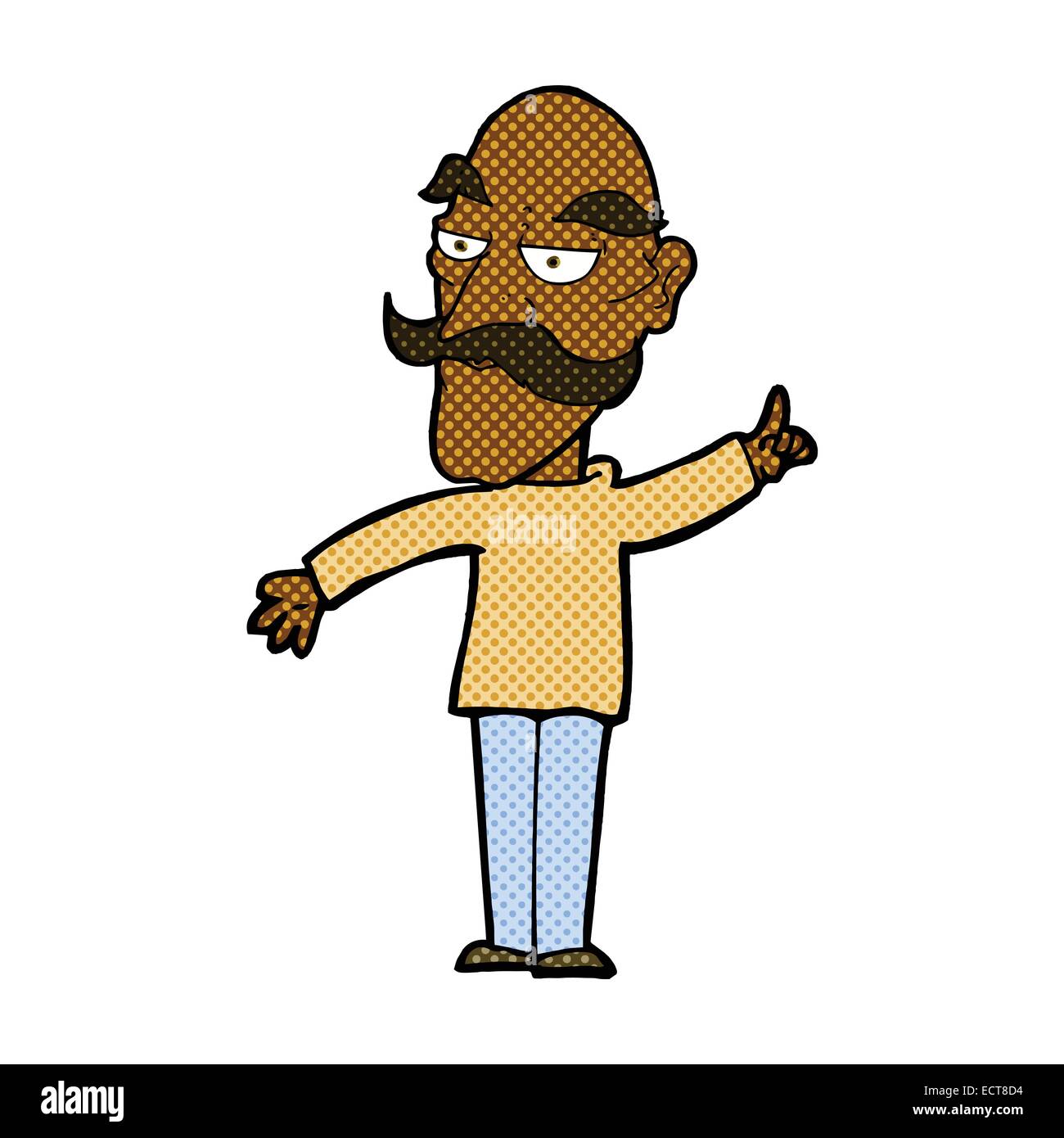 retro comic book style cartoon old man telling story Stock Vector Image ...