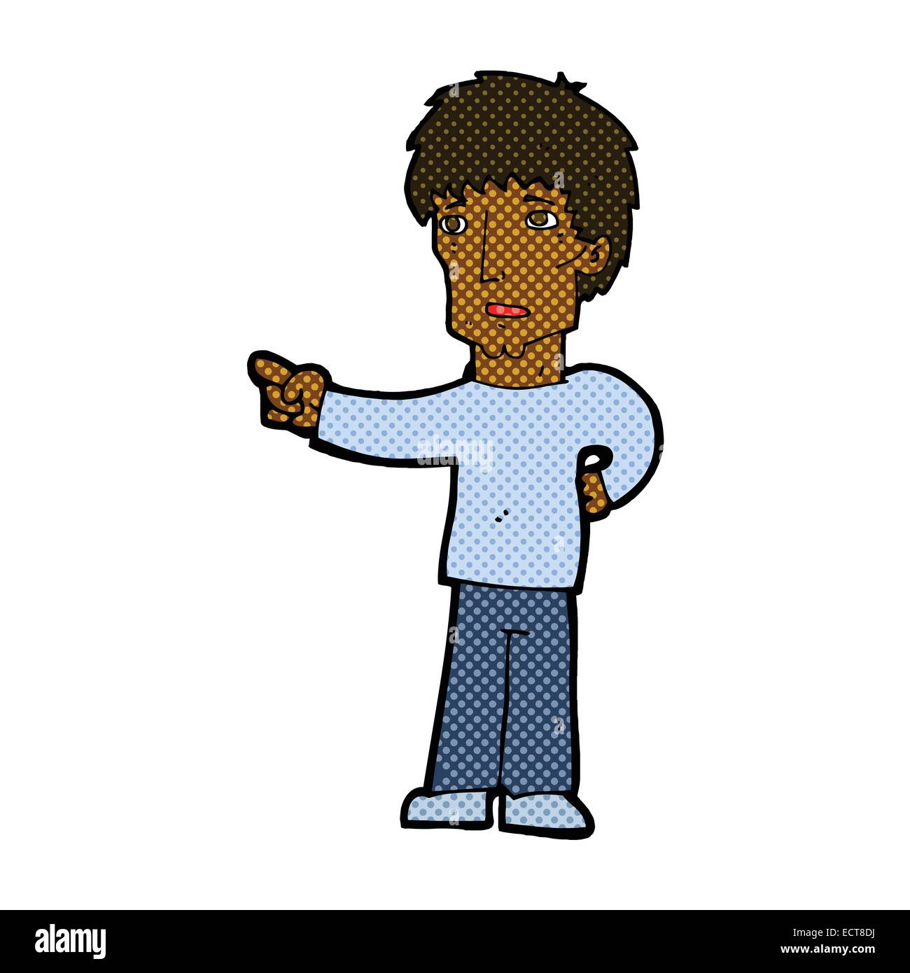retro comic book style cartoon pointing man Stock Vector Image & Art ...