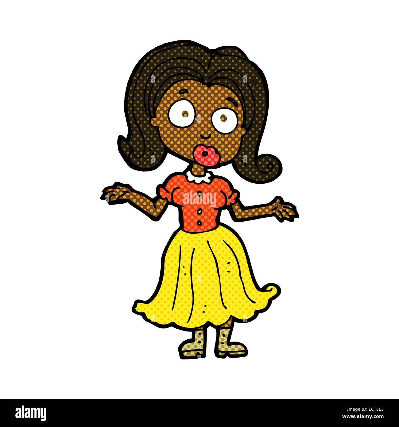 retro comic book style cartoon confused girl Stock Vector Image & Art ...