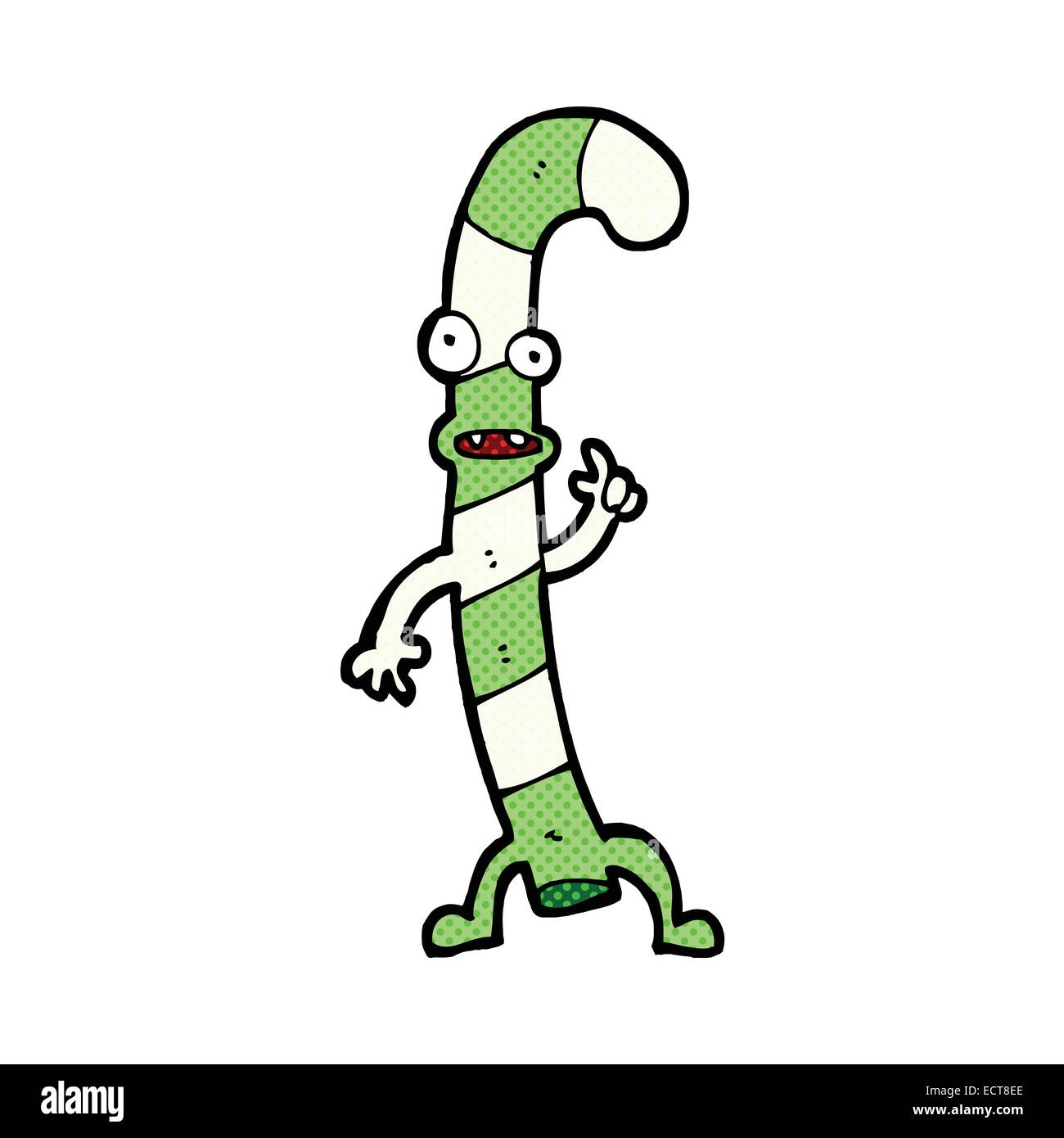 retro comic book style cartoon dancing christmas candy cane Stock ...