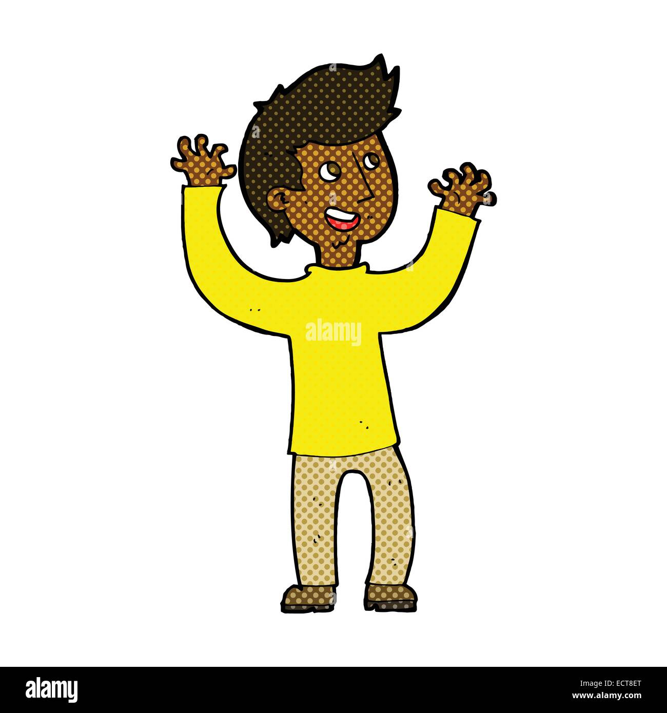 retro comic book style cartoon happy man Stock Vector Image & Art - Alamy