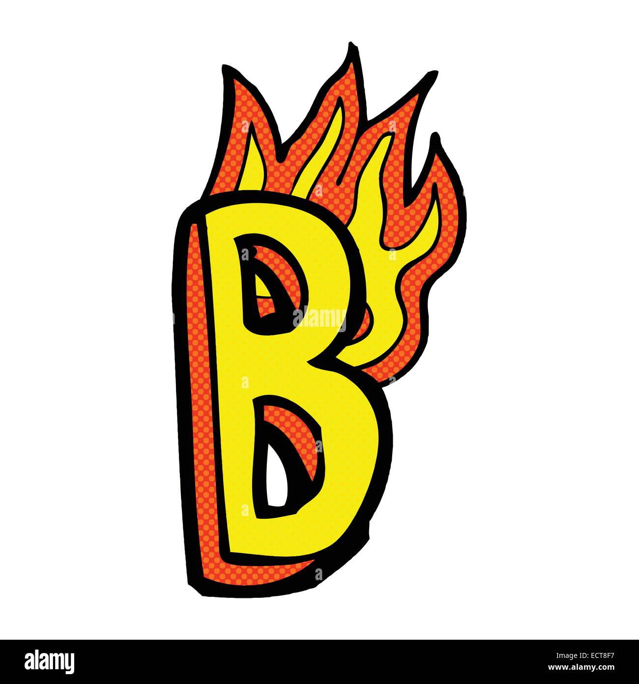 retro comic book style cartoon flaming letter Stock Vector Image & Art ...