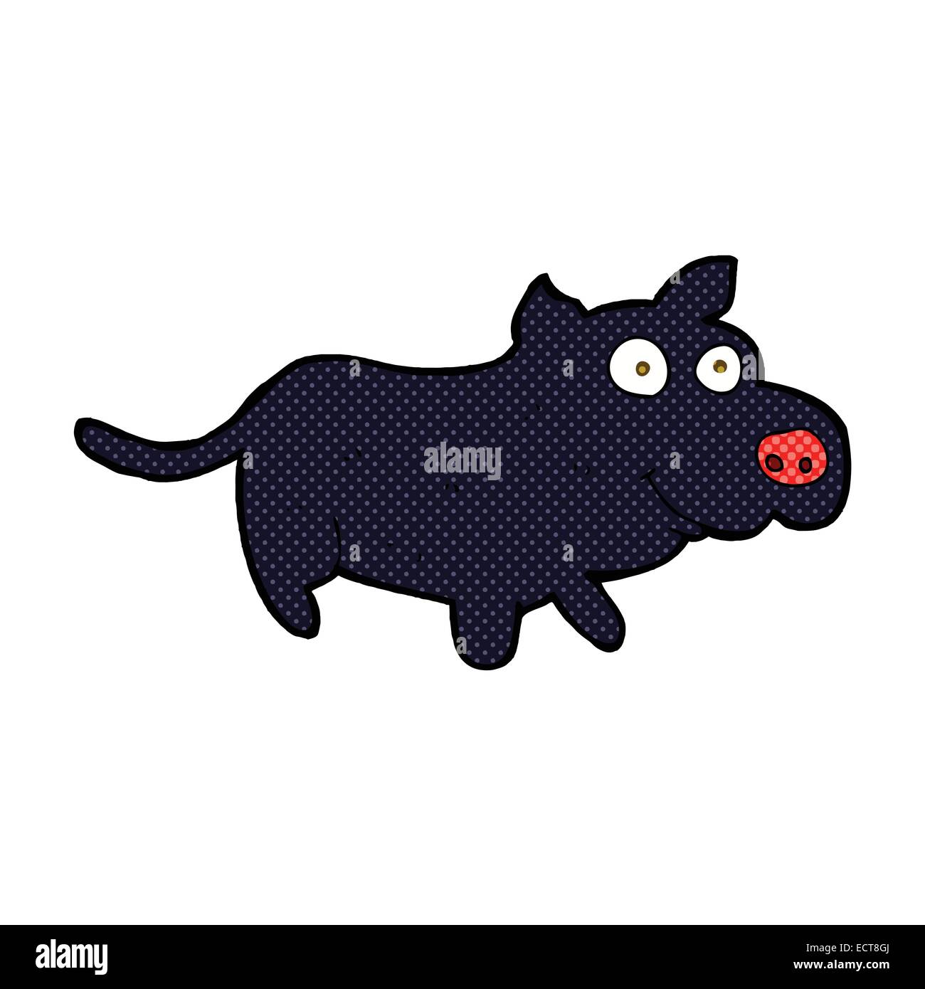 retro comic book style cartoon happy little dog Stock Vector Image ...