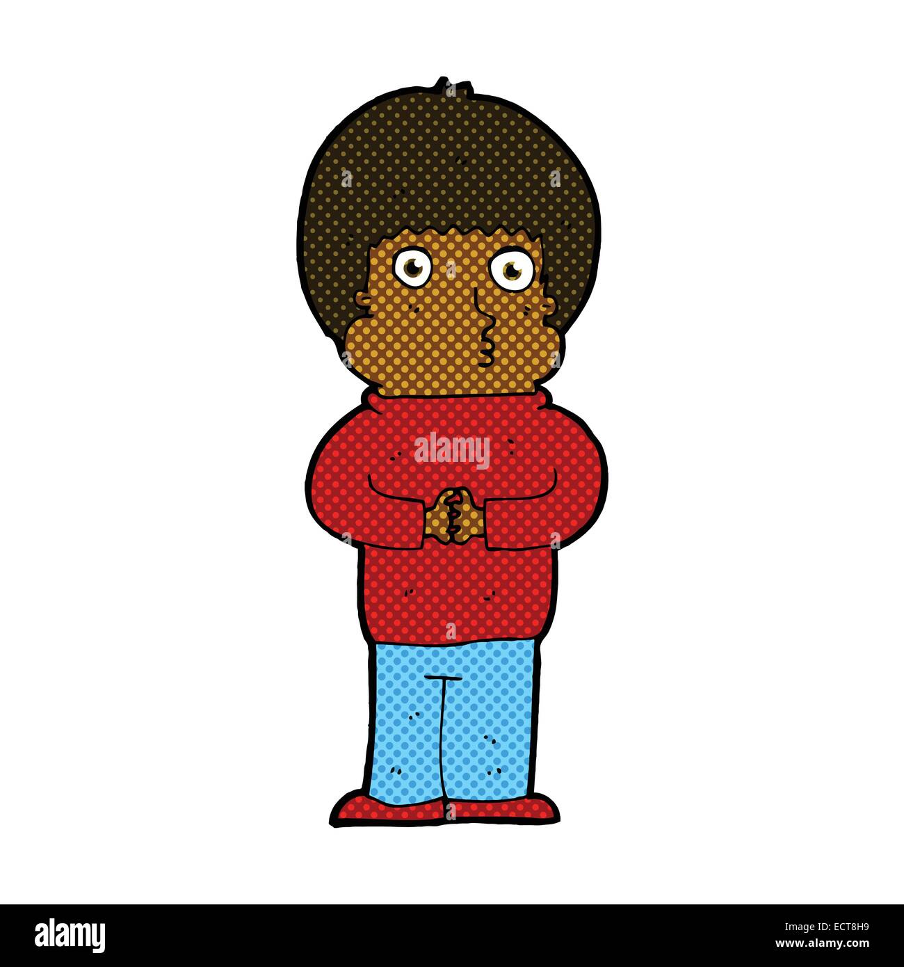 retro comic book style cartoon shy boy Stock Vector Image & Art - Alamy