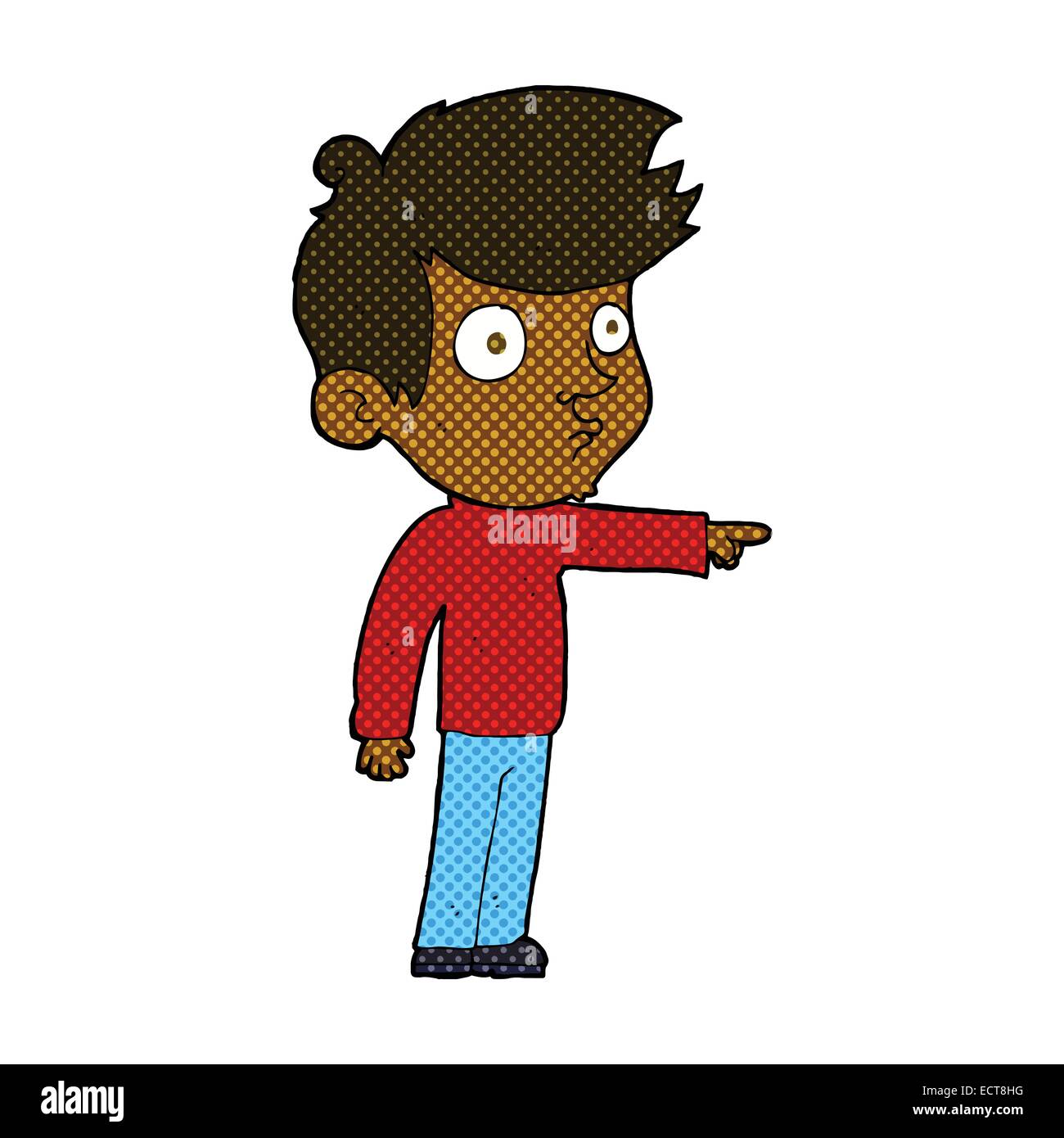 retro comic book style cartoon pointing boy Stock Vector Image & Art ...