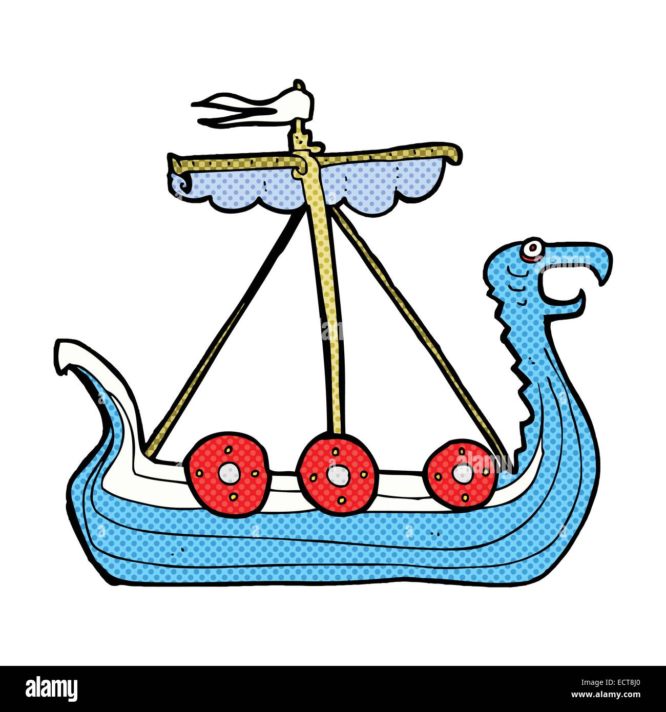 retro comic book style cartoon viking ship Stock Vector Image & Art - Alamy