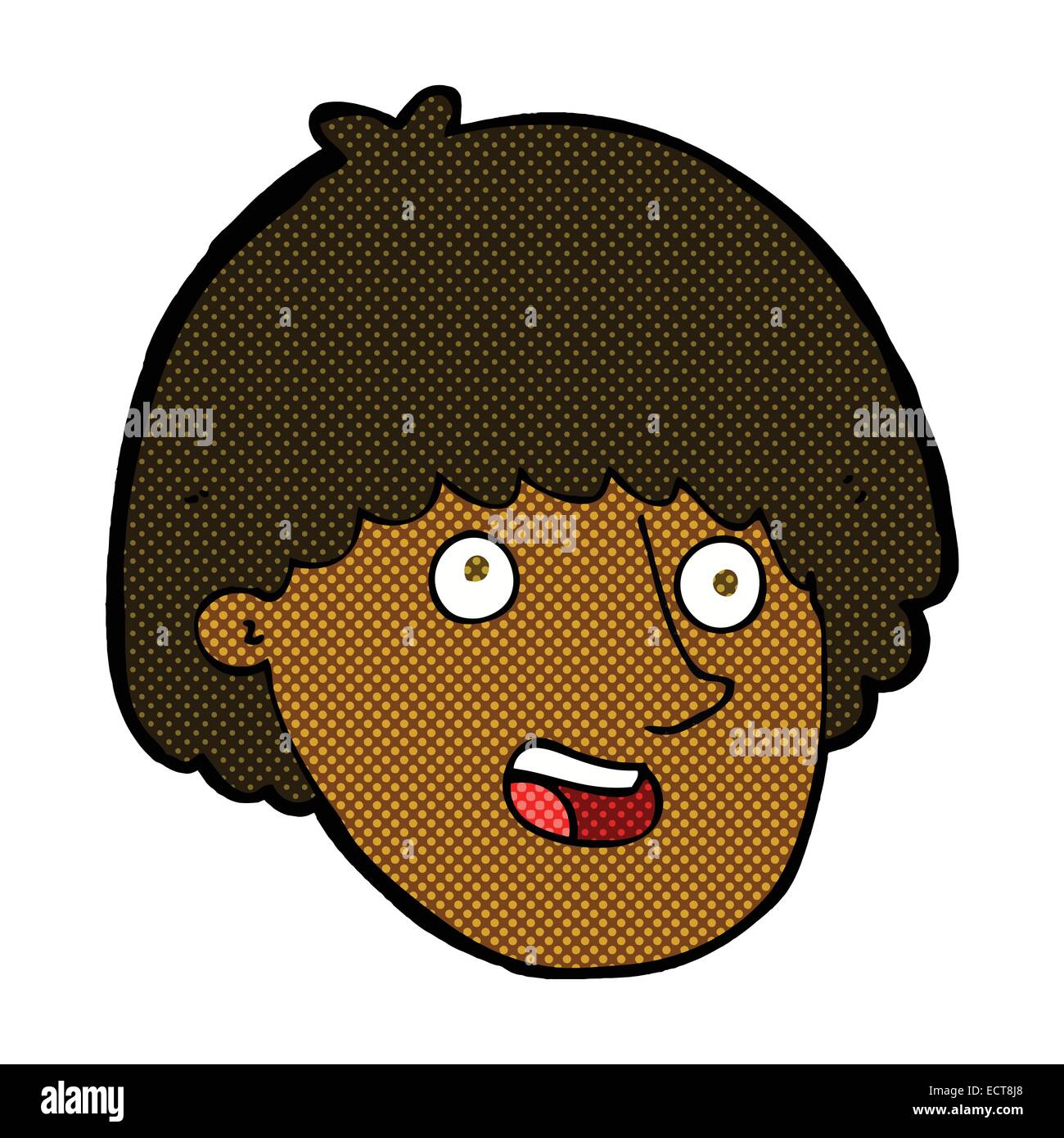 retro comic book style cartoon happy male face Stock Vector Image & Art ...