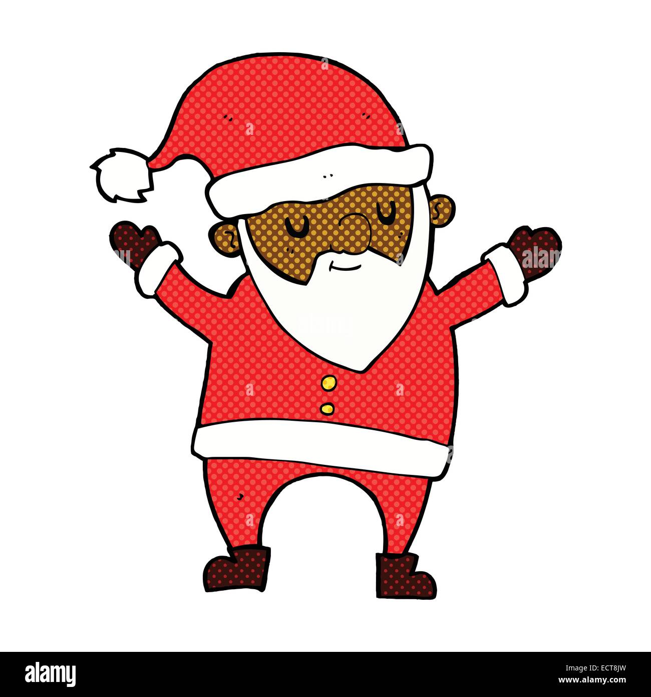 retro comic book style cartoon dancing santa Stock Vector Image & Art ...