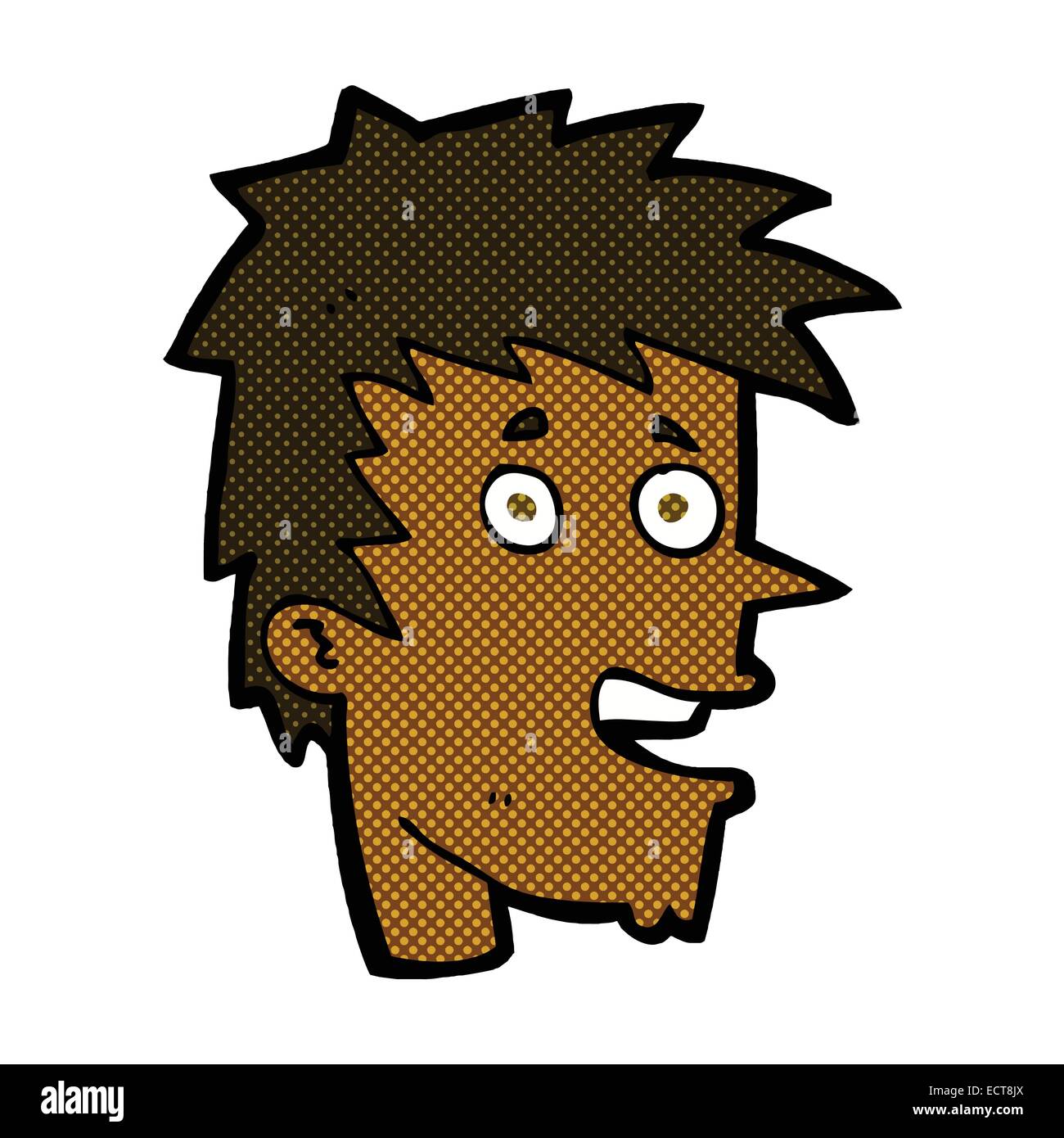retro comic book style cartoon happy boy face Stock Vector Image & Art ...
