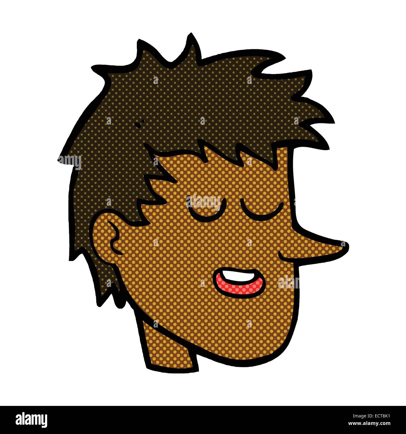 retro comic book style cartoon happy boy face Stock Vector Image & Art ...