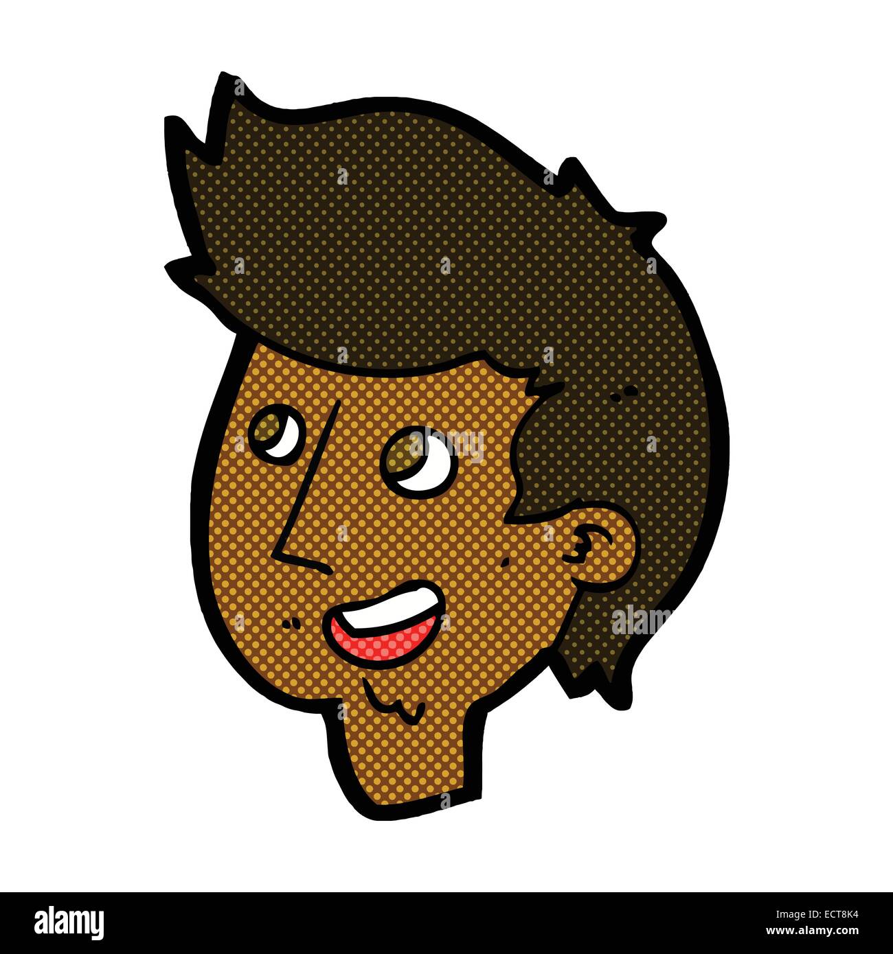 retro comic book style cartoon happy boy face Stock Vector Image & Art ...