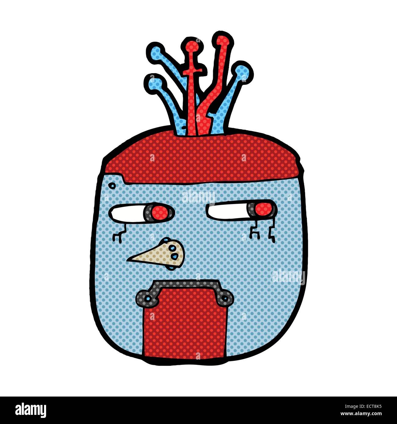 retro comic book style cartoon gold robot head Stock Vector Image & Art ...