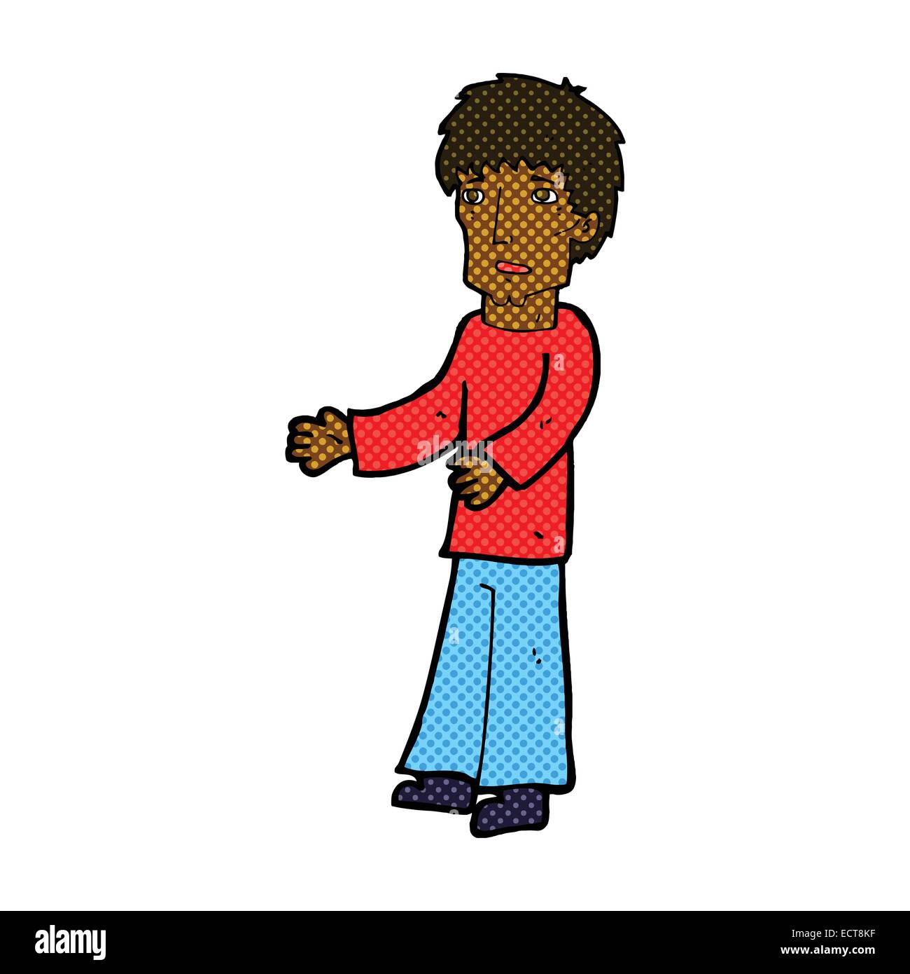 retro comic book style cartoon man explaining Stock Vector Image & Art ...