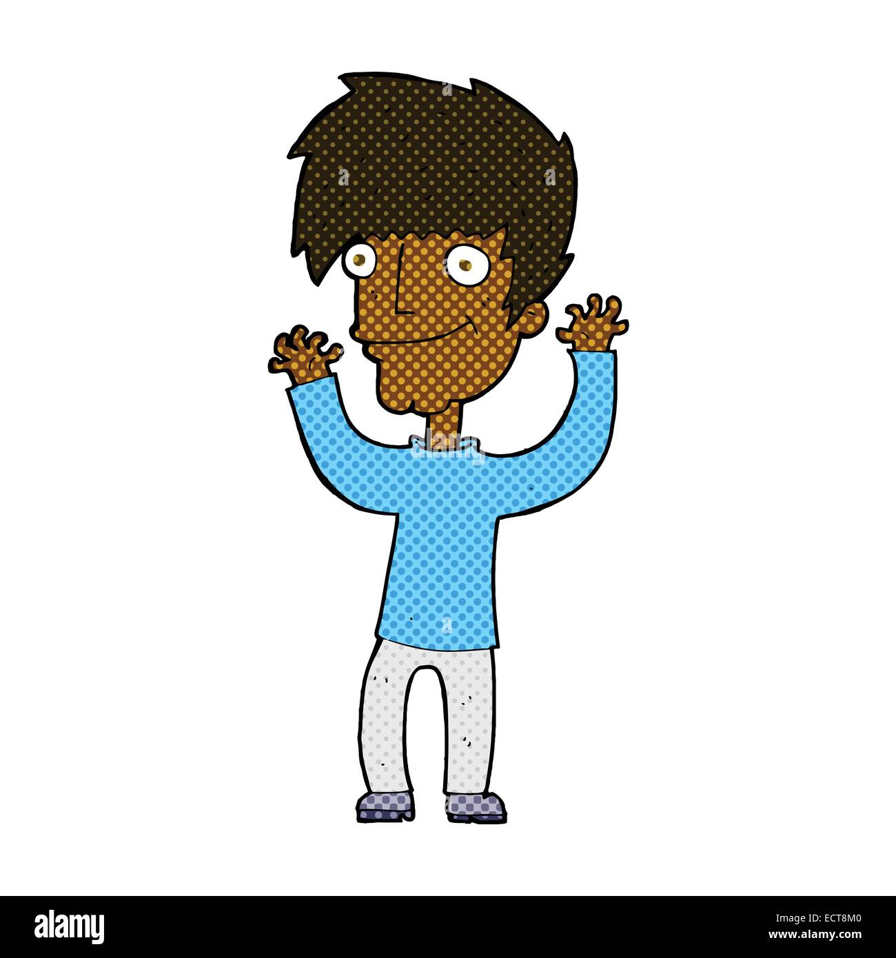 retro comic book style cartoon man waving arms Stock Vector Image & Art ...