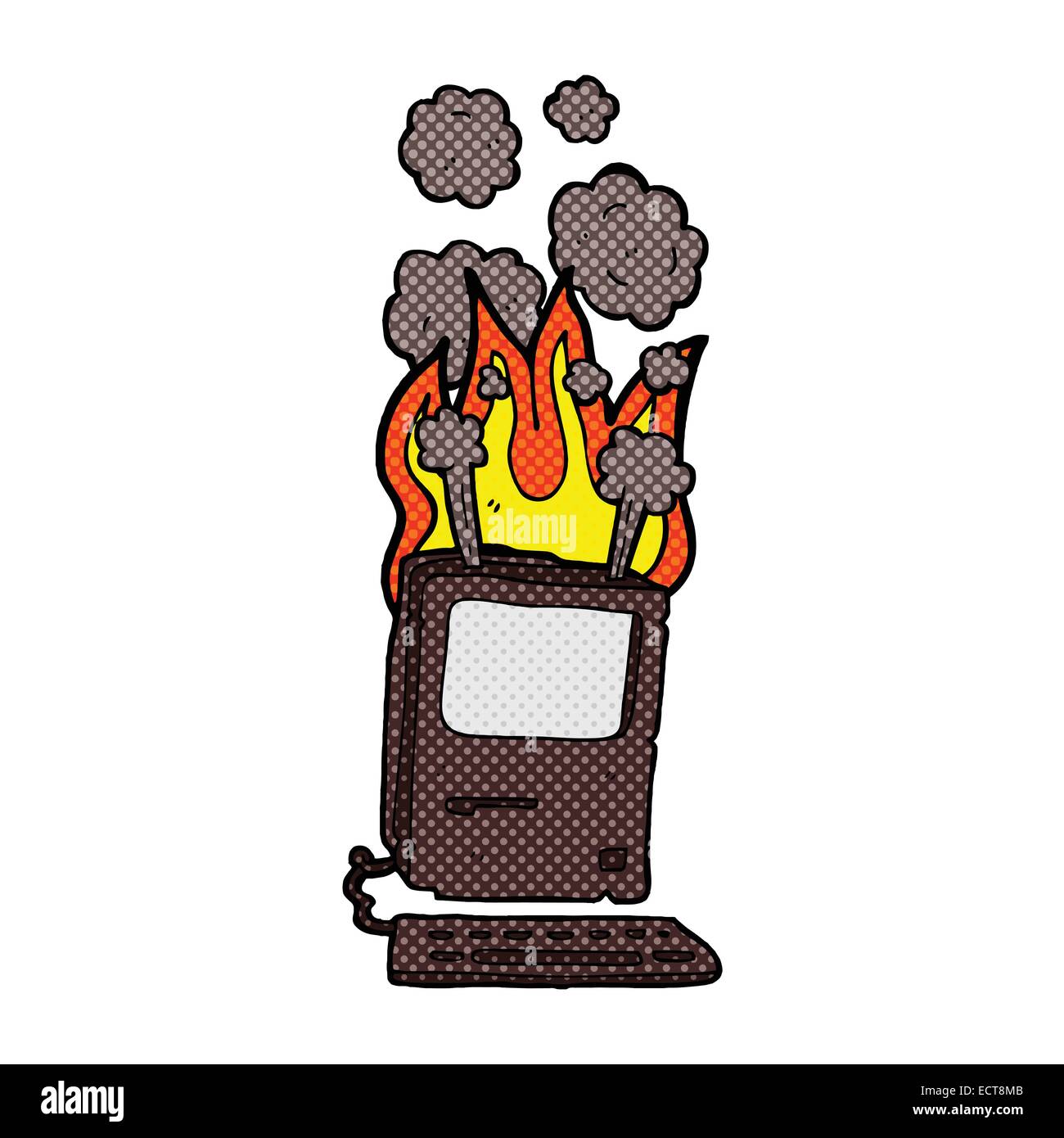 retro comic book style cartoon old computer Stock Vector Image & Art ...