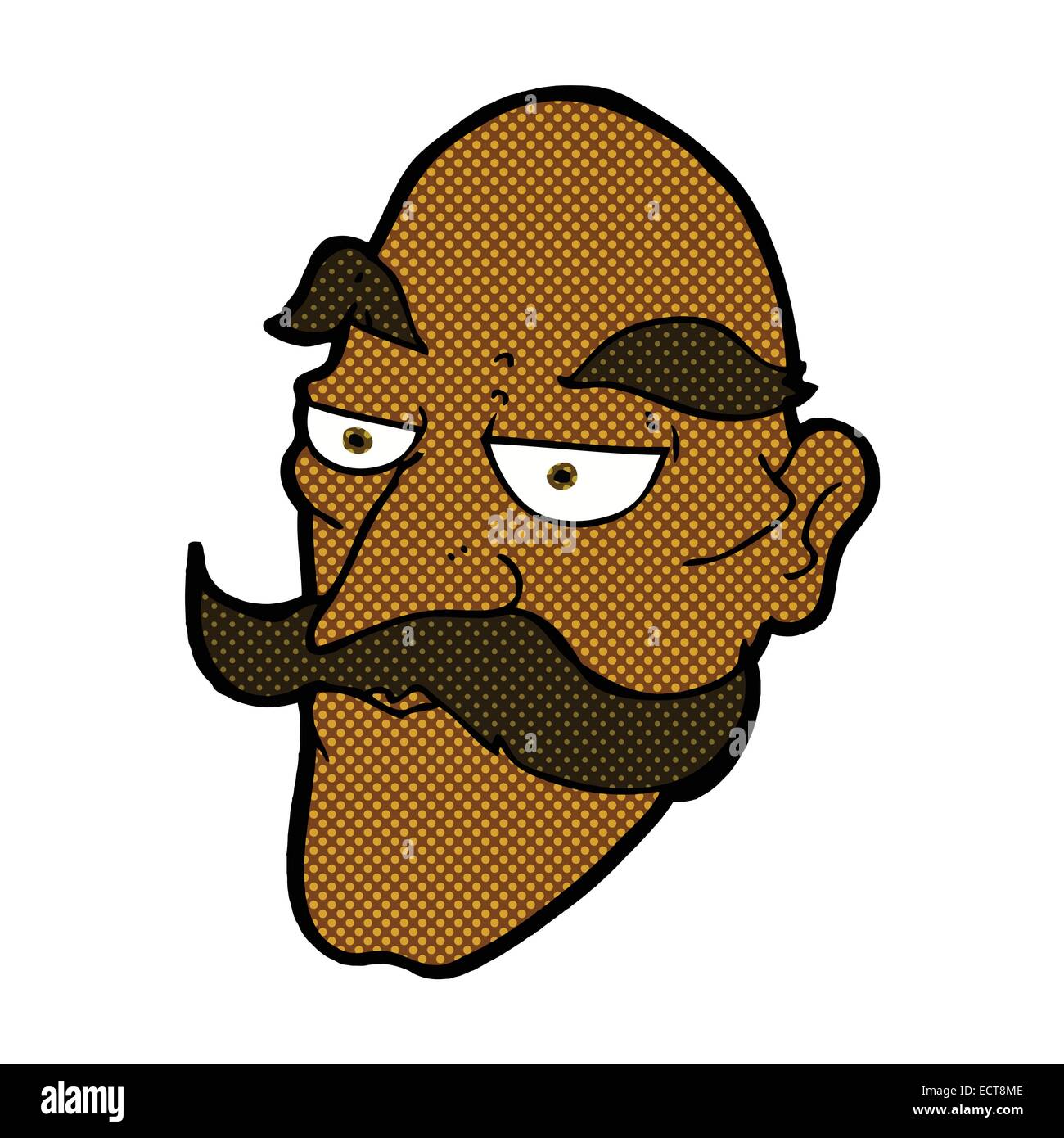 retro comic book style cartoon old man face Stock Vector Image & Art ...