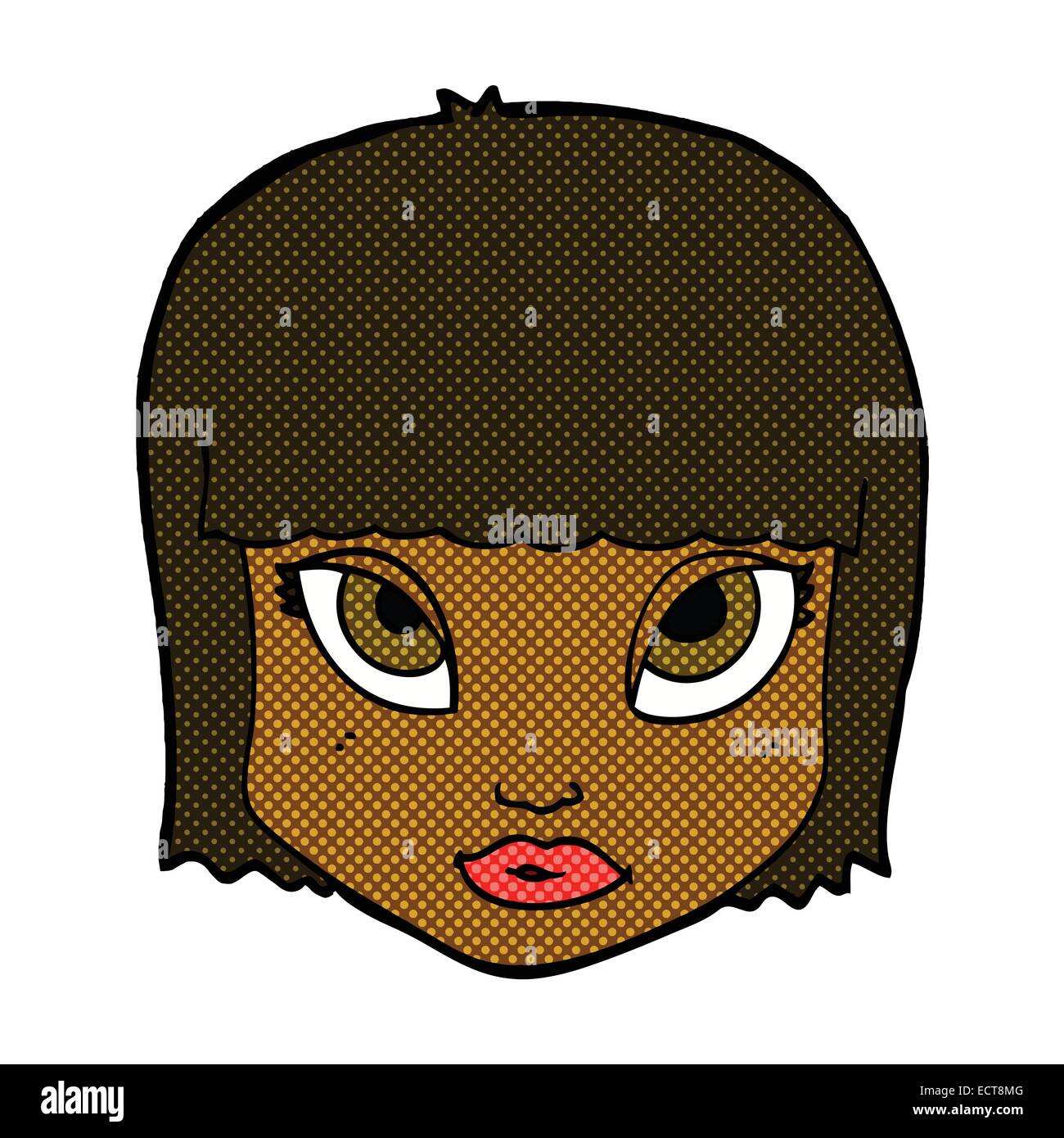 retro comic book style cartoon female face Stock Vector Image & Art - Alamy