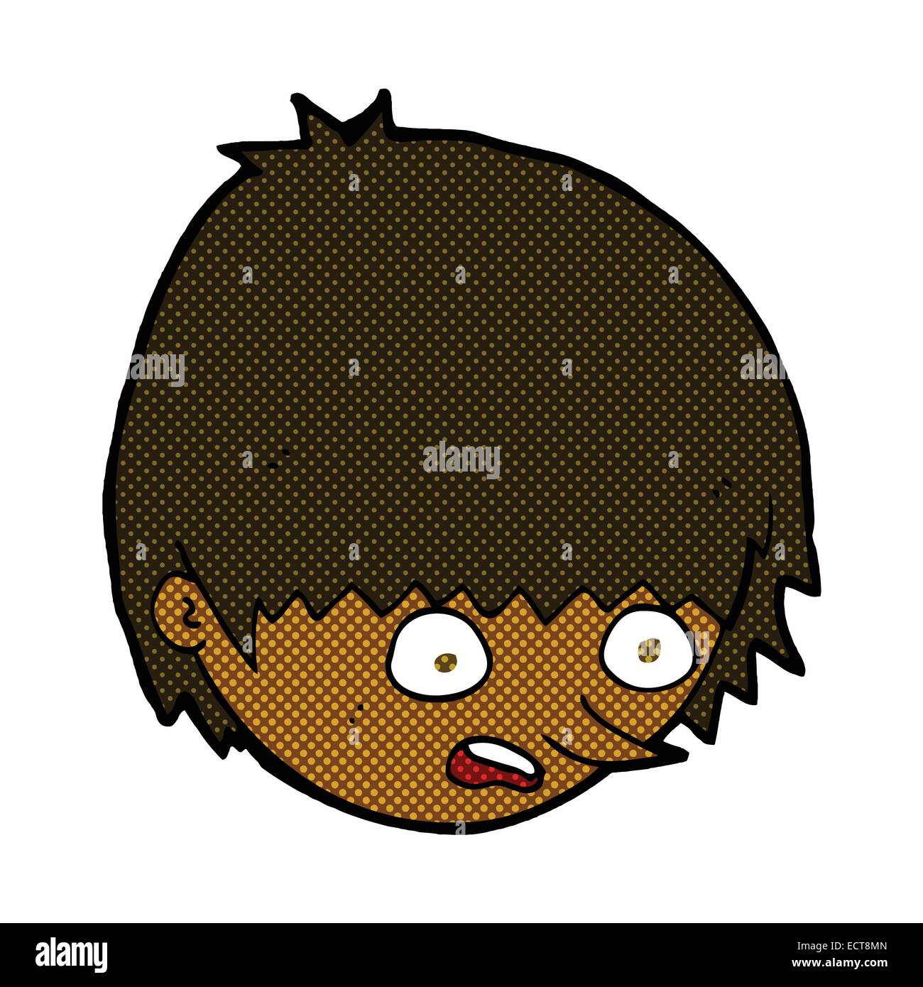 retro comic book style cartoon stressed face Stock Vector Image & Art ...