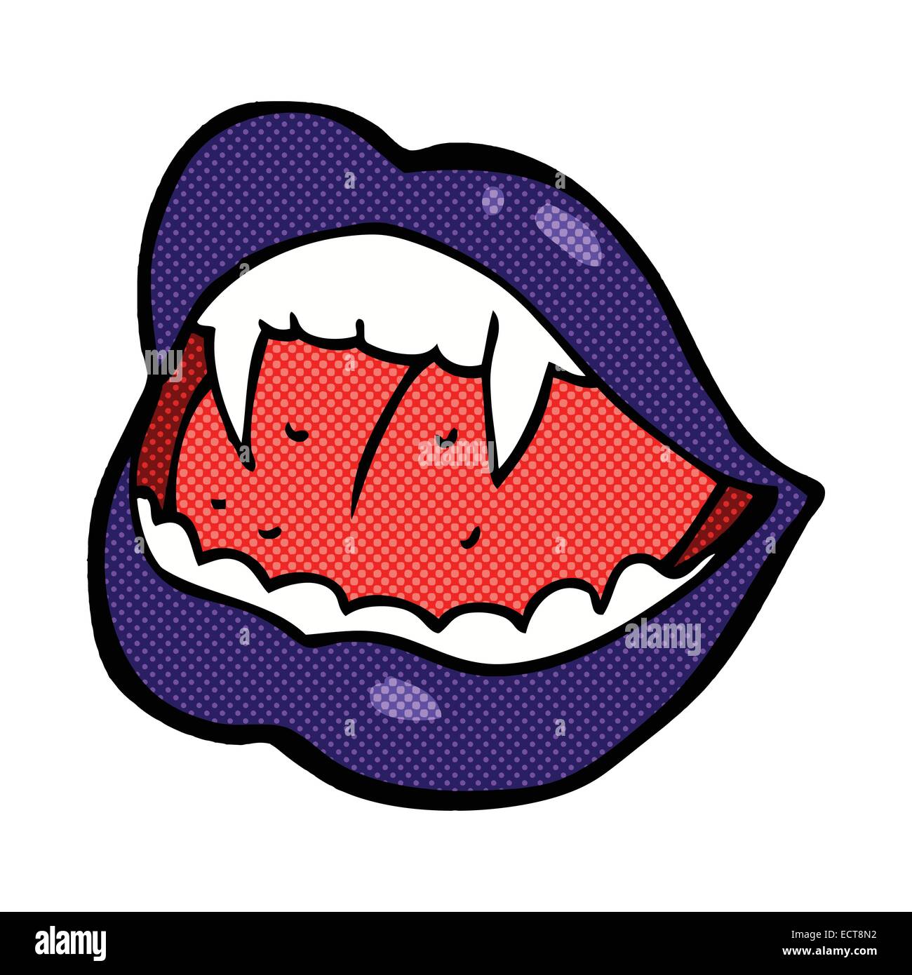 retro comic book style cartoon vampire lips Stock Vector Image & Art ...