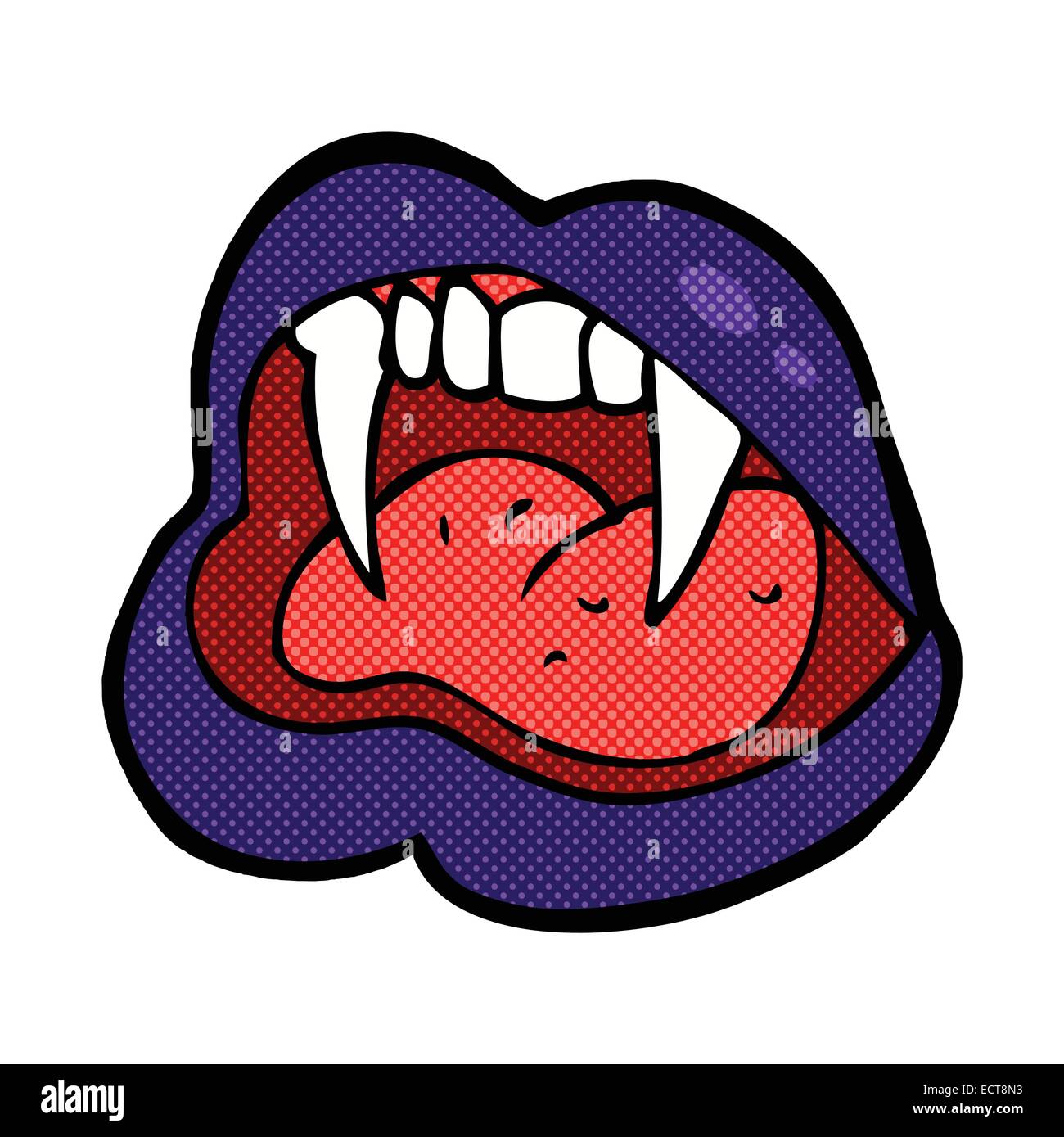 retro comic book style cartoon vampire lips Stock Vector Image & Art ...