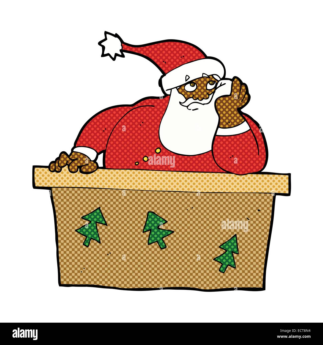 retro comic book style cartoon bored santa claus Stock Vector Image ...