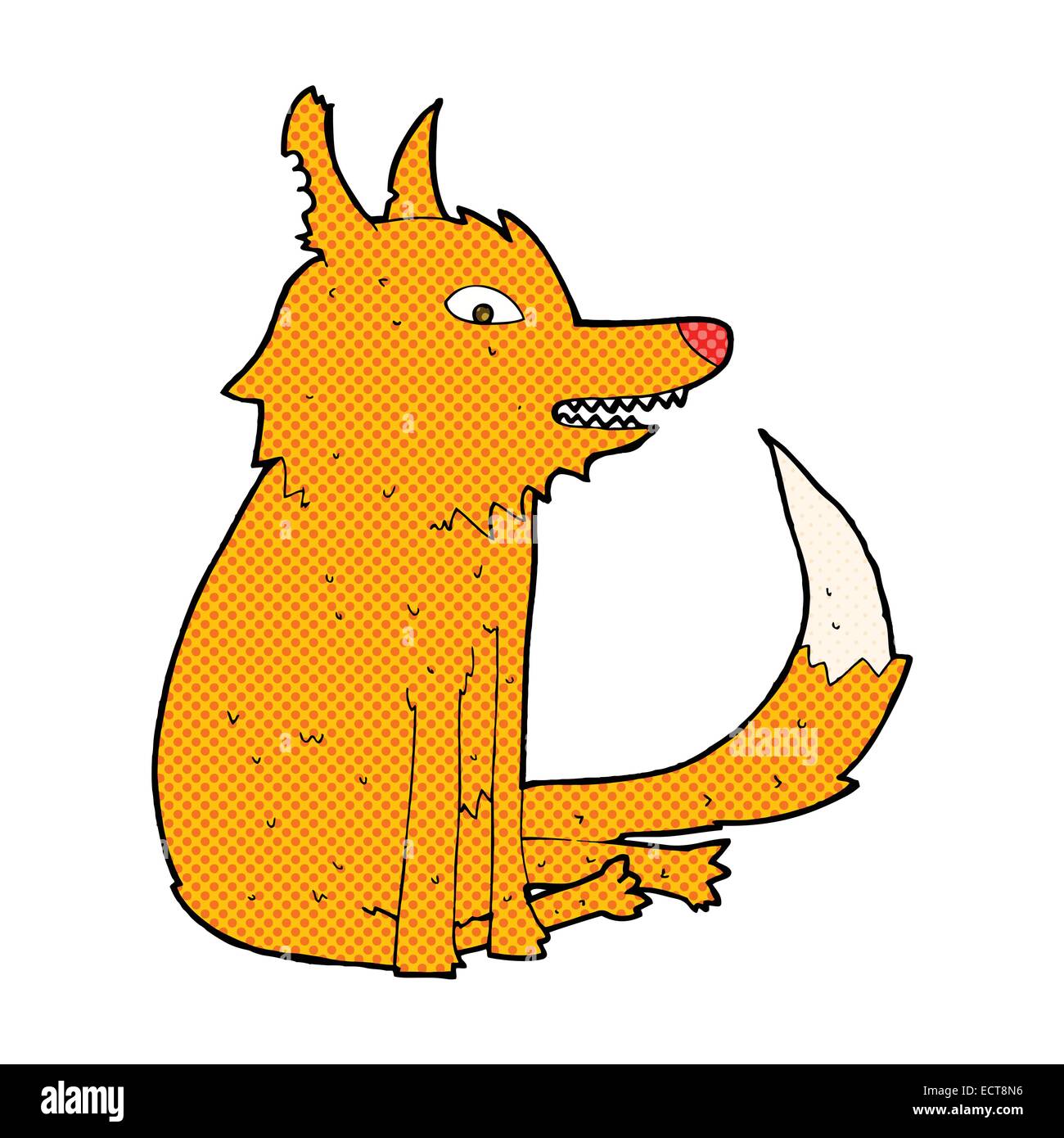 retro comic book style cartoon fox sitting Stock Vector Image & Art - Alamy