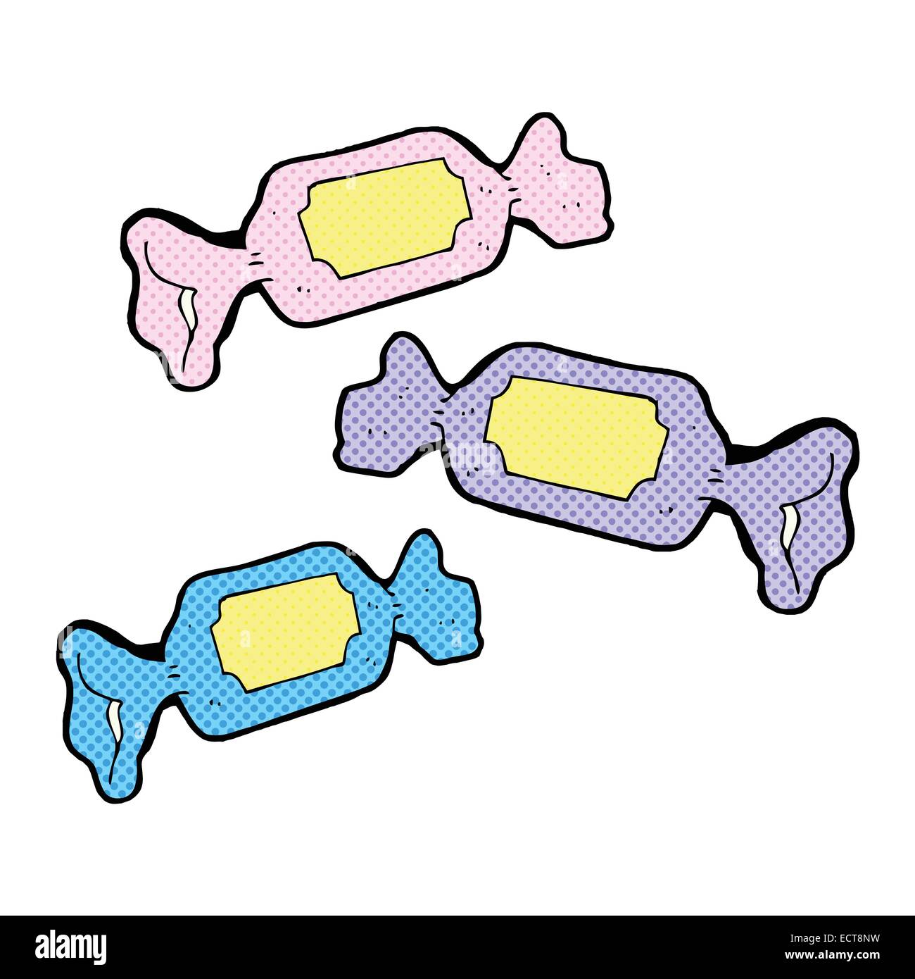 retro comic book style cartoon wrapped candy Stock Vector Image & Art ...
