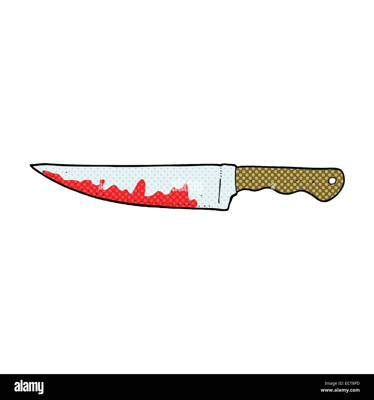 retro comic book style cartoon bloody kitchen knife Stock Vector Image ...