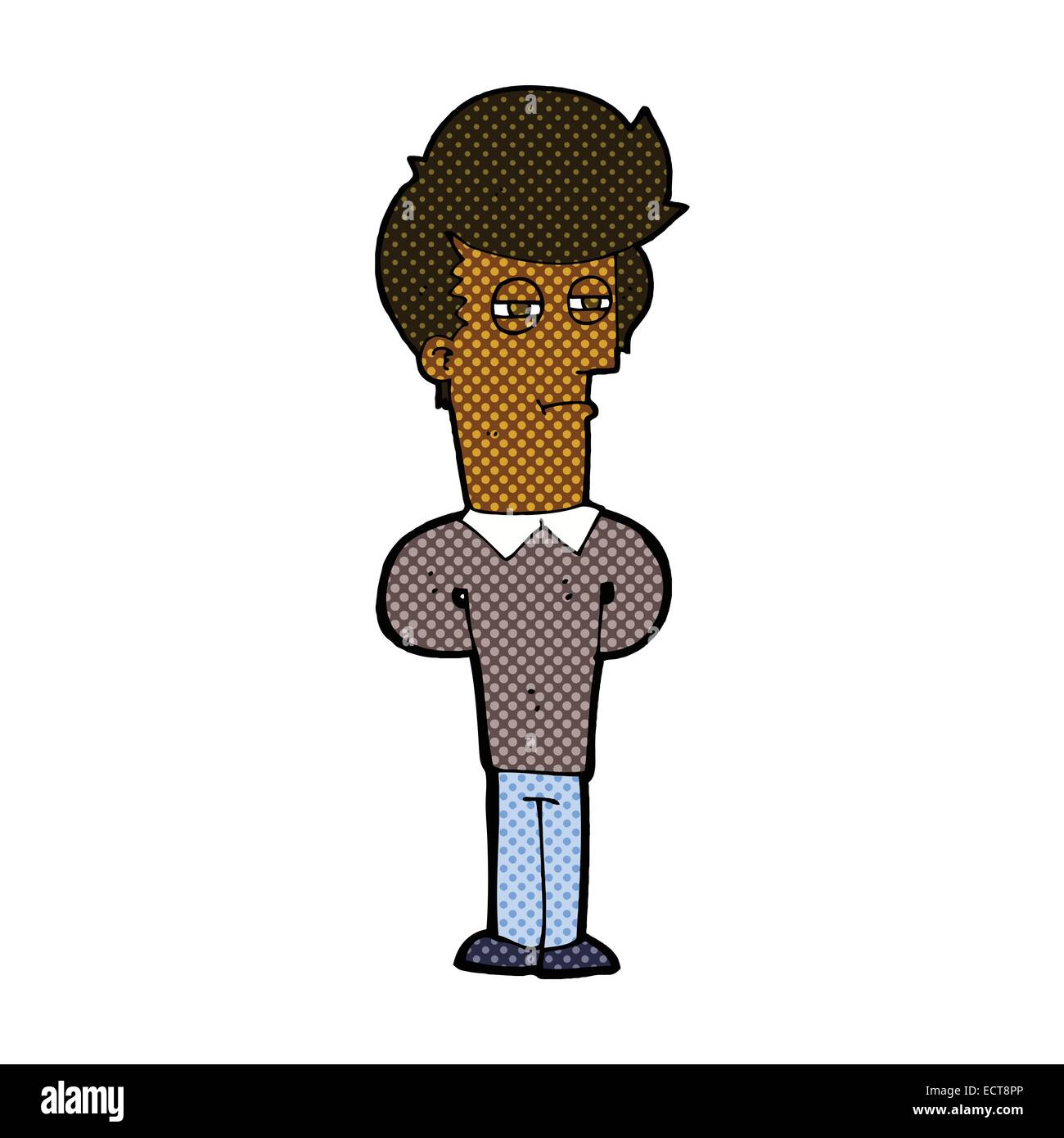 retro comic book style cartoon jaded man Stock Vector Image & Art - Alamy