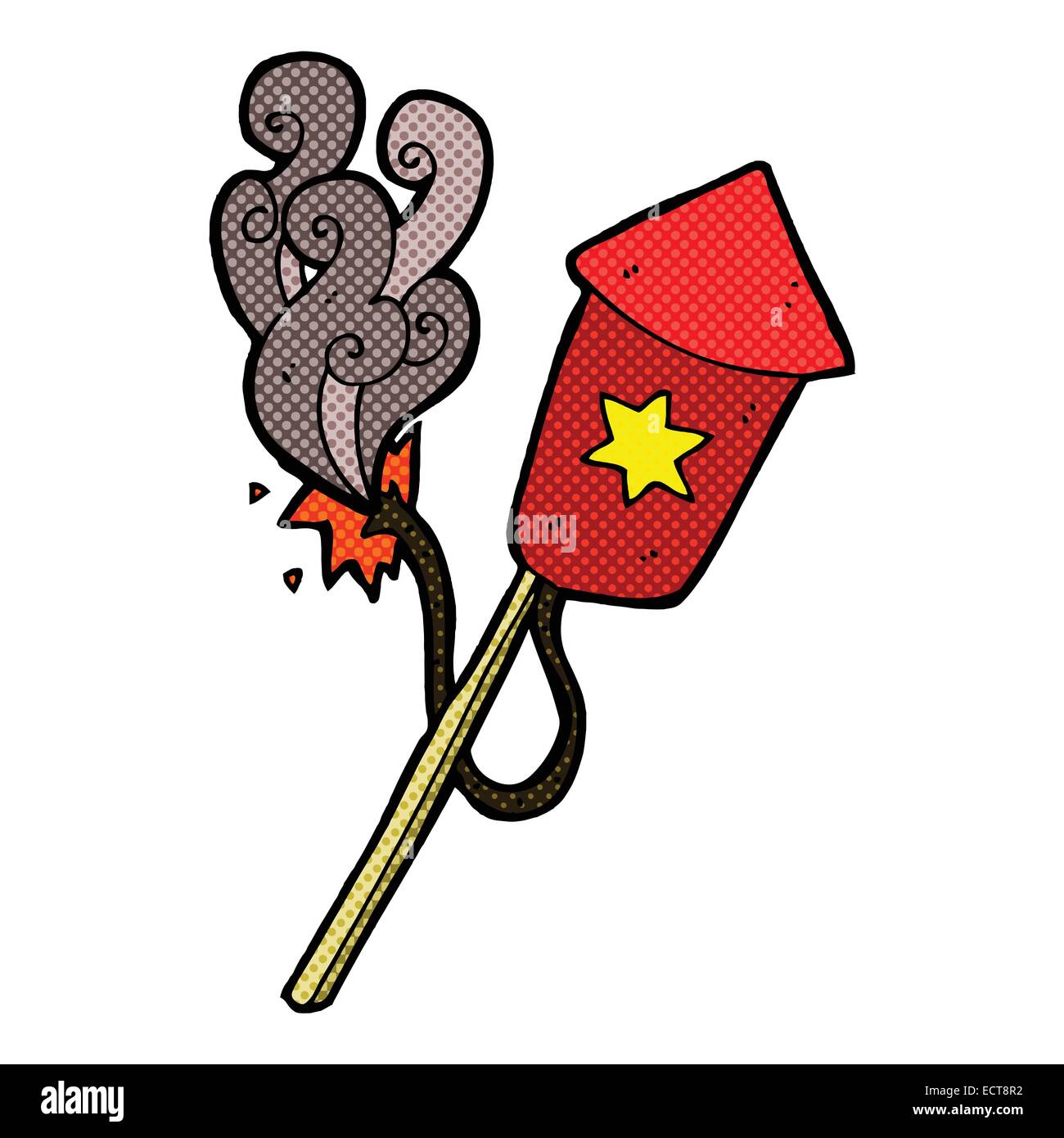 retro comic book style cartoon firework with burning fuse Stock Vector ...