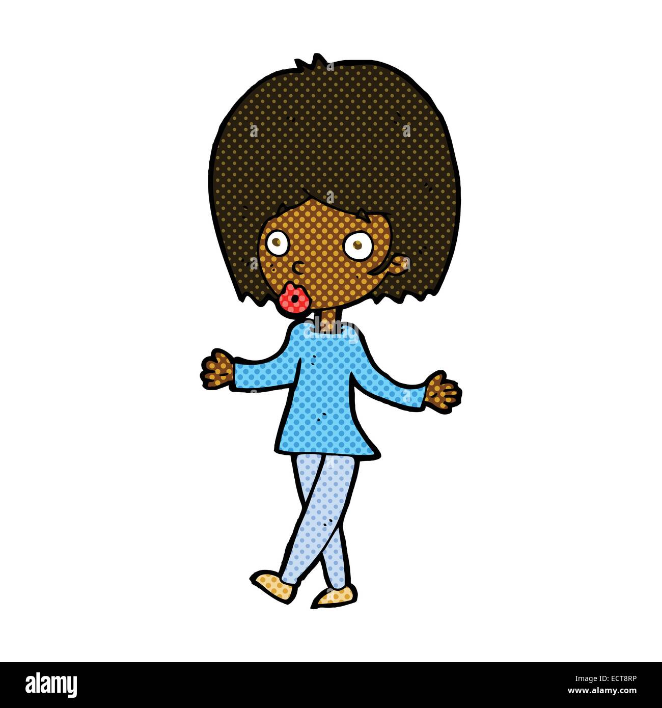 retro comic book style cartoon confused woman Stock Vector Image & Art ...