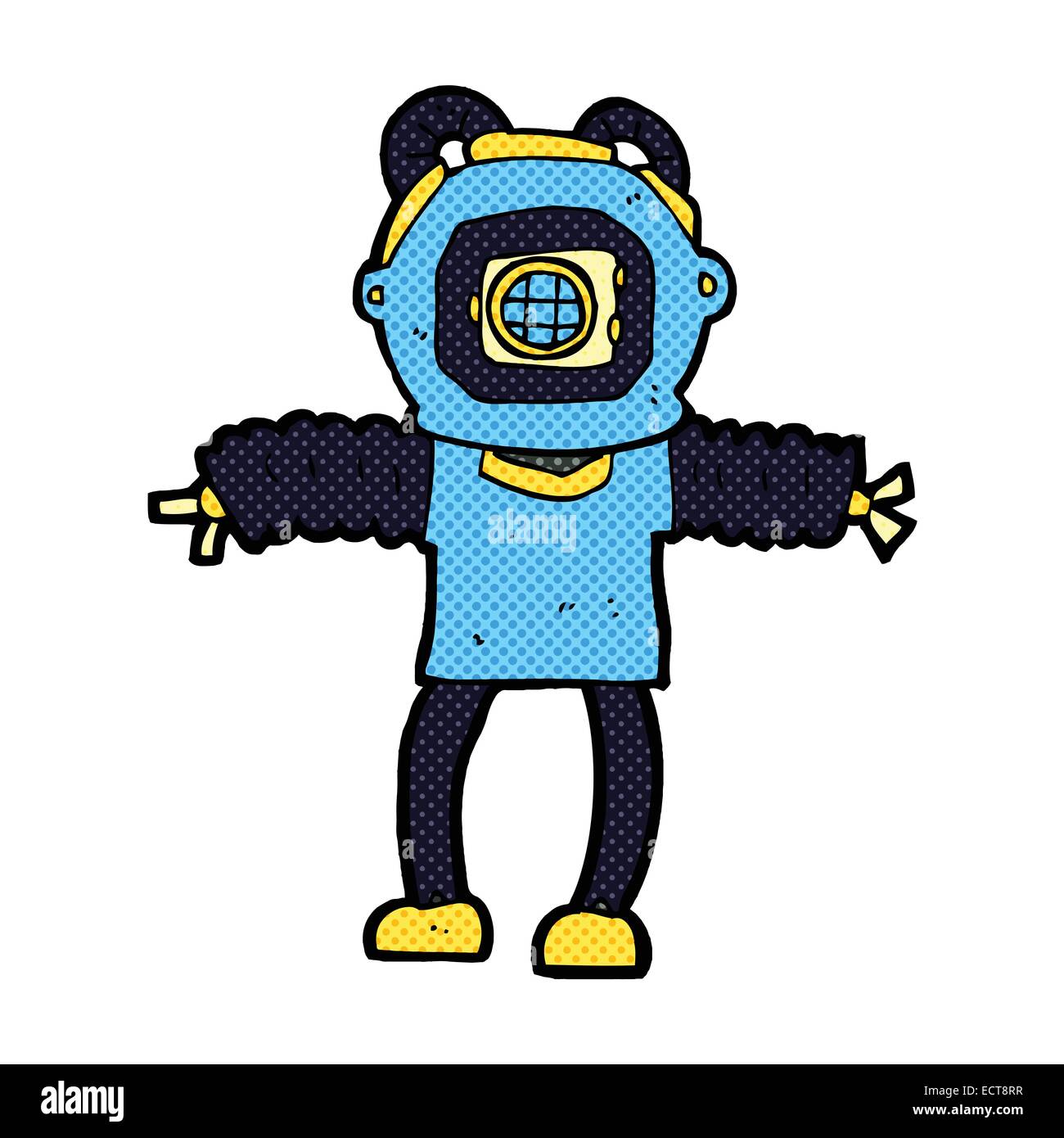 retro comic book style cartoon deep sea diver Stock Vector Image & Art ...