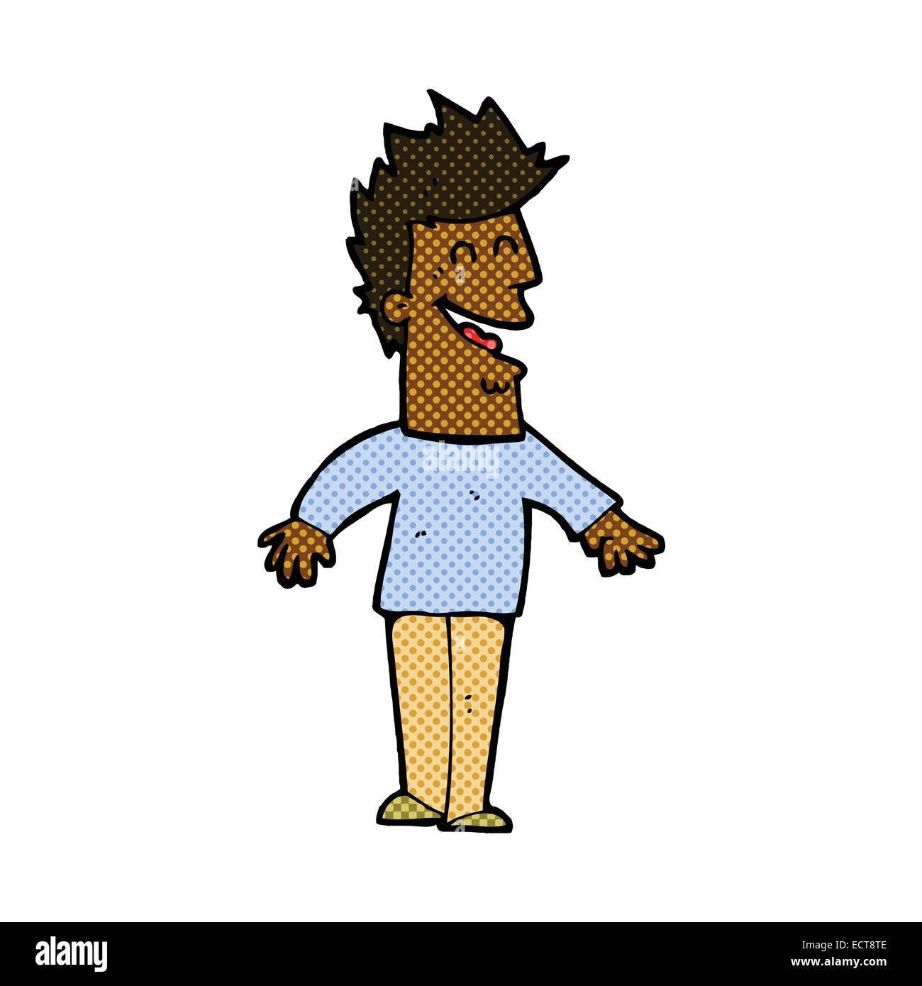 retro comic book style cartoon happy man Stock Vector Image & Art - Alamy