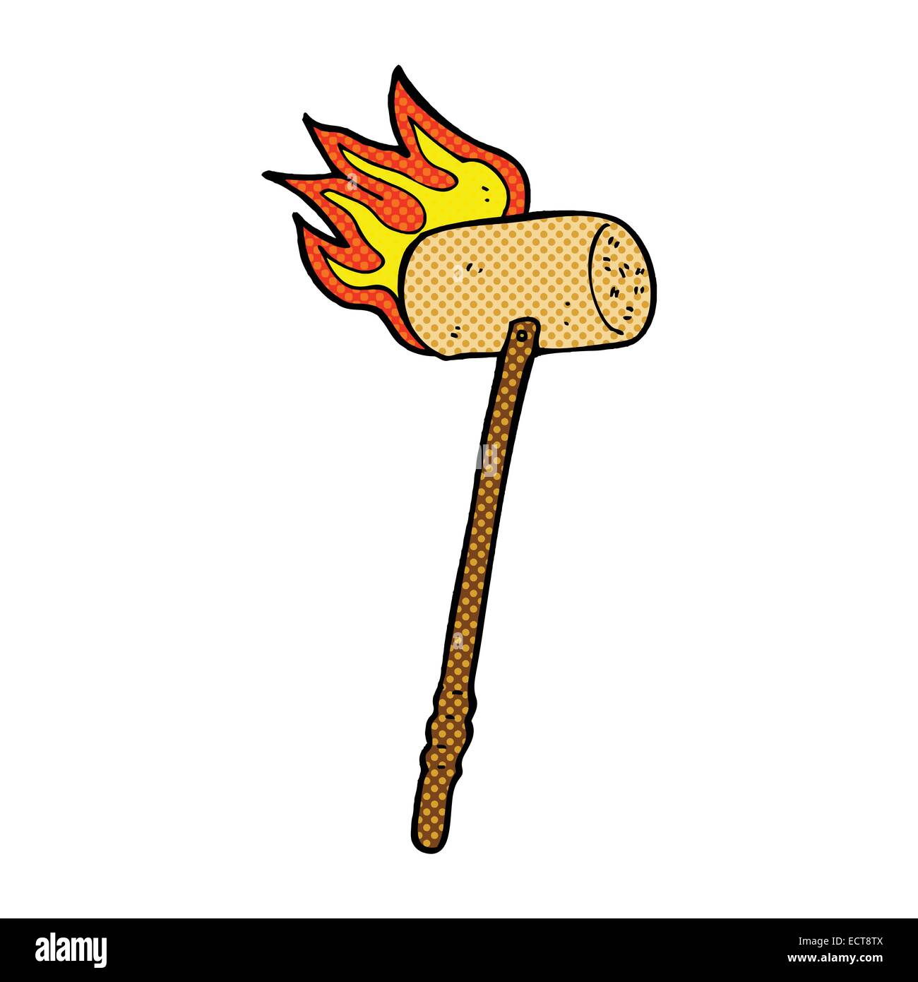 retro comic book style cartoon croquet mallet and ball Stock Vector ...