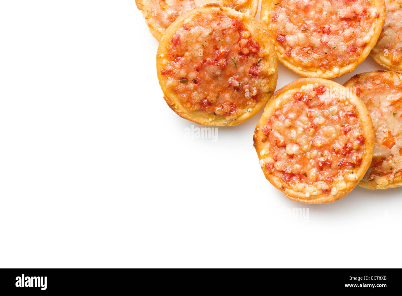 mini pizza on white background Stock Photo - Alamy