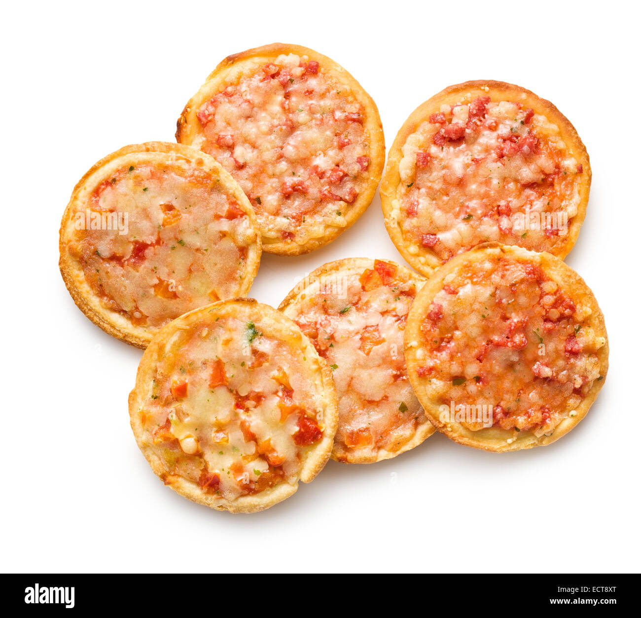 mini pizza on white background Stock Photo - Alamy