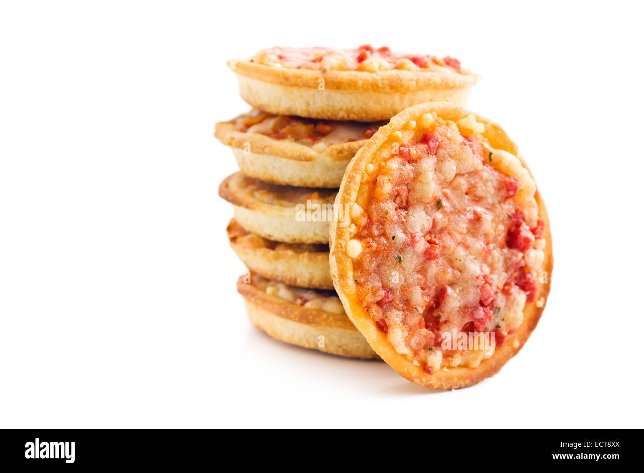 mini pizza on white background Stock Photo - Alamy