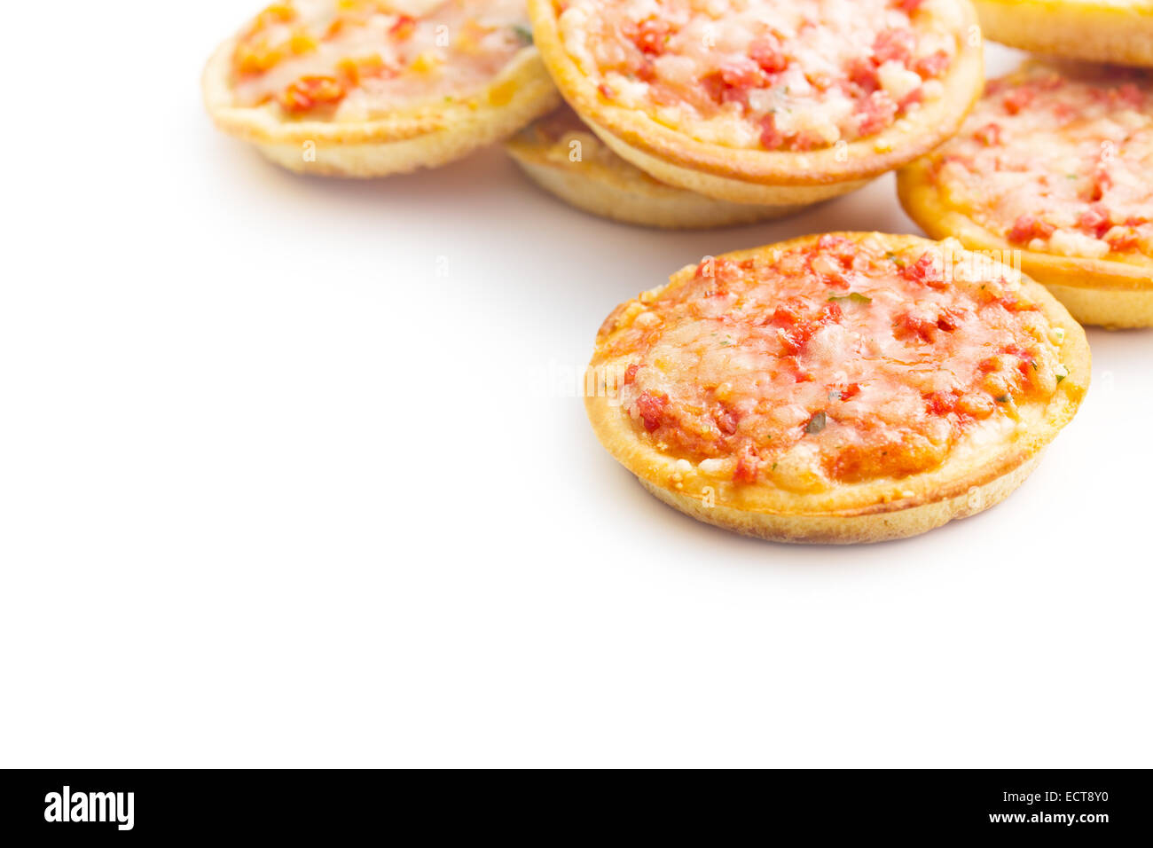 mini pizza on white background Stock Photo - Alamy