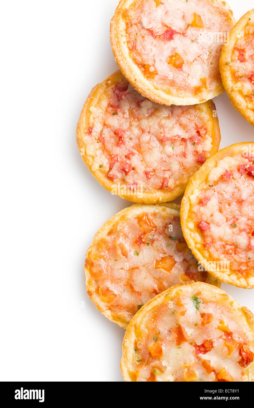 mini pizza on white background Stock Photo - Alamy